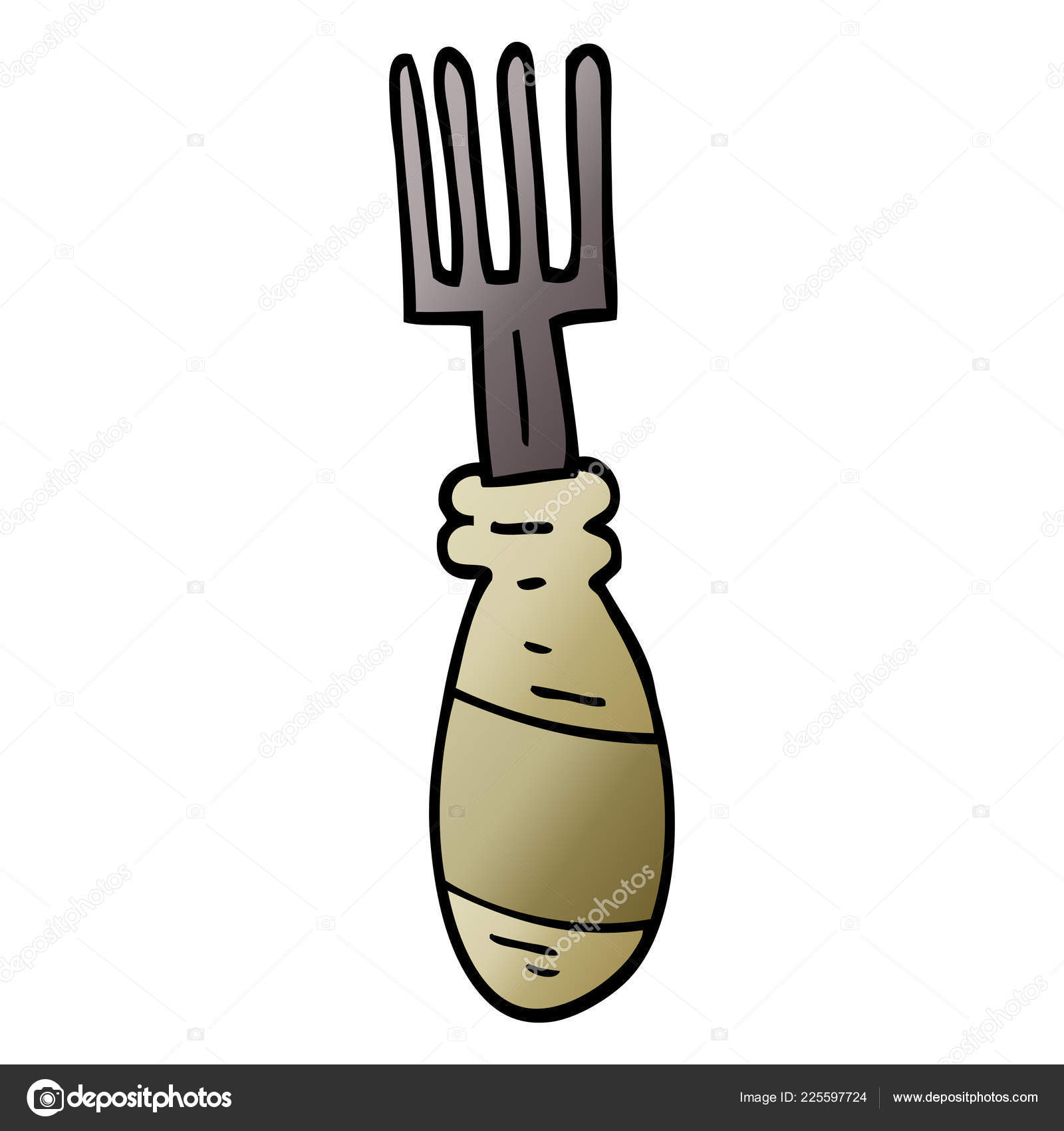 Vector Gradient Illustration Cartoon Fork Stock Vector by ...