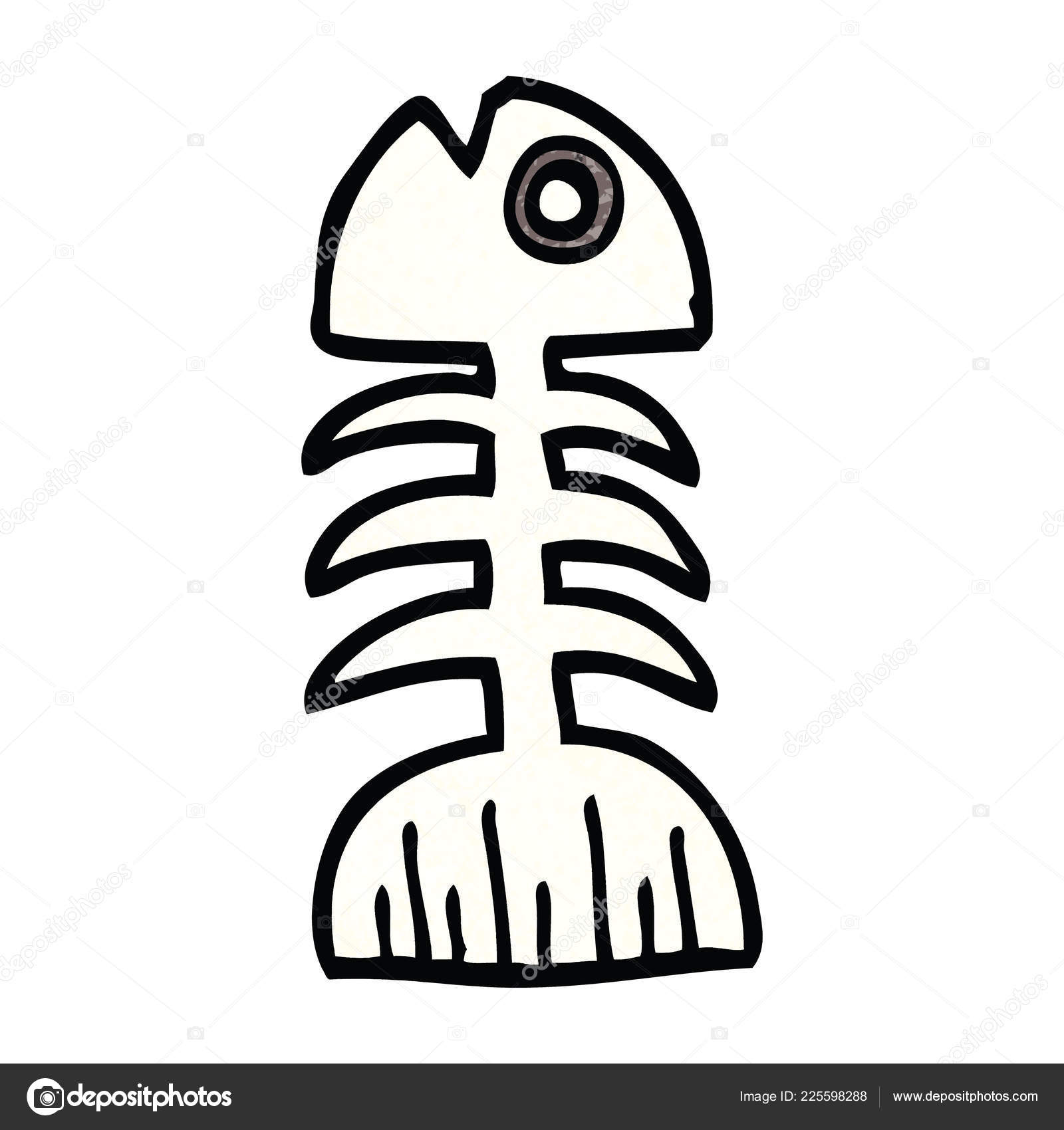 Cartoon Doodle Fish Bones Stock Vector by ©lineartestpilot 225598288