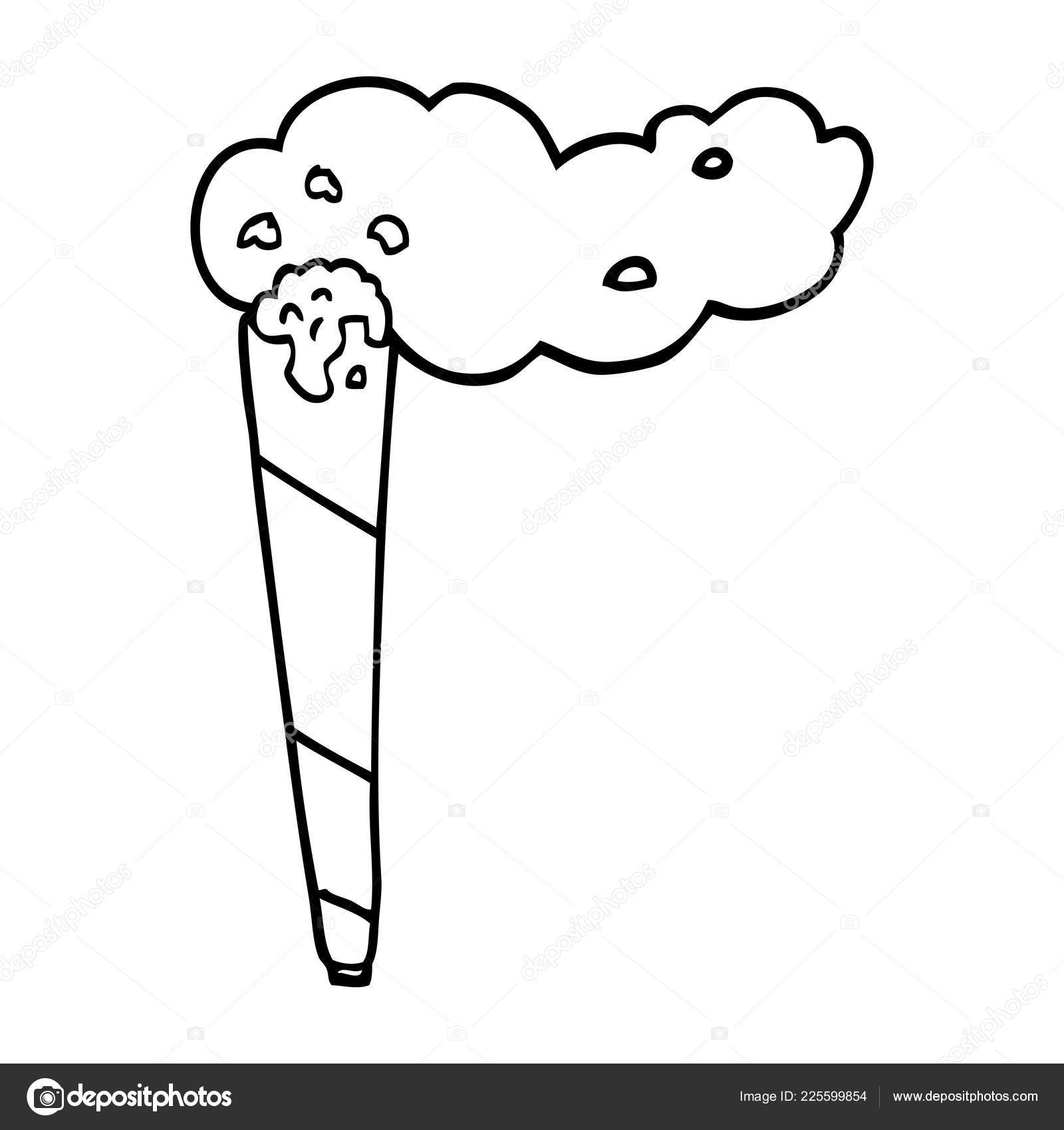 Line Drawing Cartoon Marijuana Joint Stock Vector by ©lineartestpilot ...