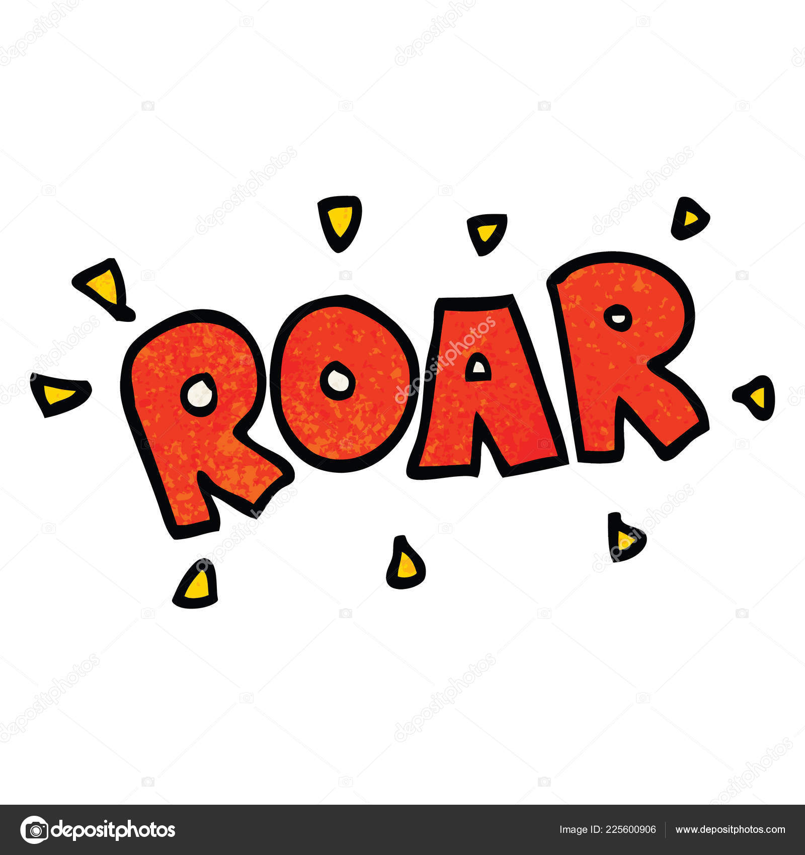 Cartoon Doodle Roar Sign Stock Vector by ©lineartestpilot 225600906