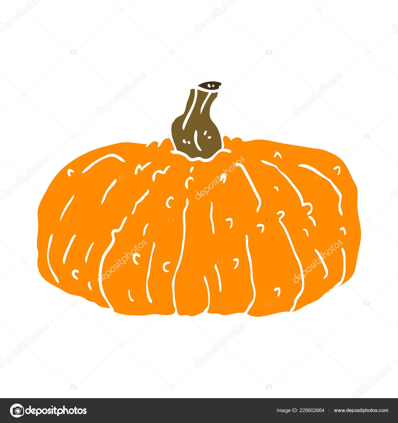 Cartoon Doodle Pumpkin Isolated White Background Stock Vector by ...