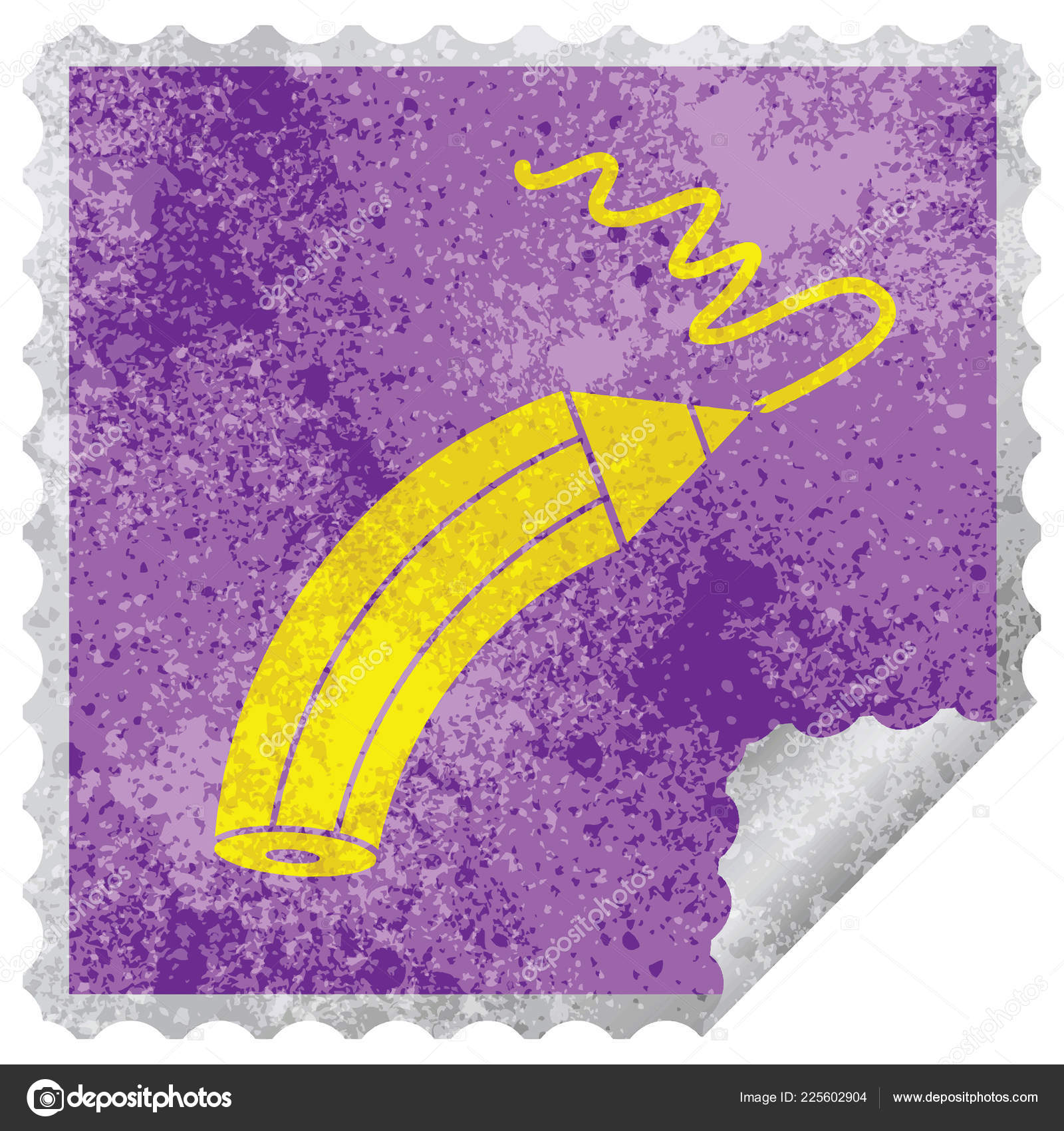 Pencil Drawing Line Square Peeling Sticker Stock Vector Image by ...