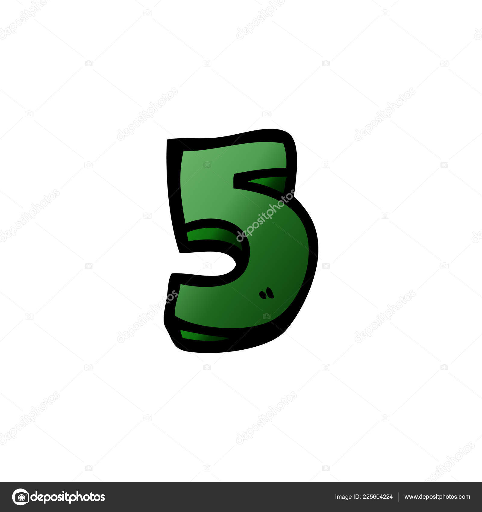 Cartoon Doodle Number Five Stock Illustration by ©lineartestpilot ...