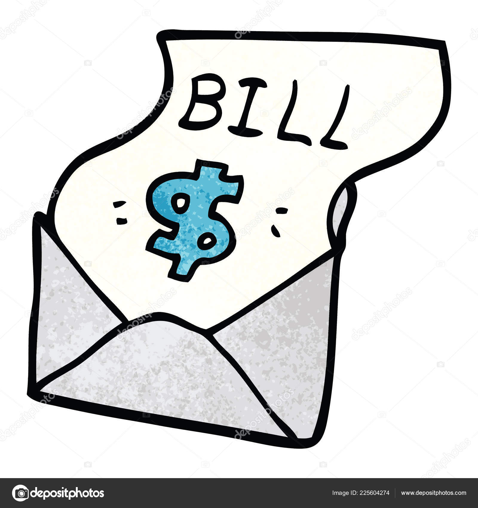 Cartoon Doodle Debt Bill Stock Vector by ©lineartestpilot 225604274