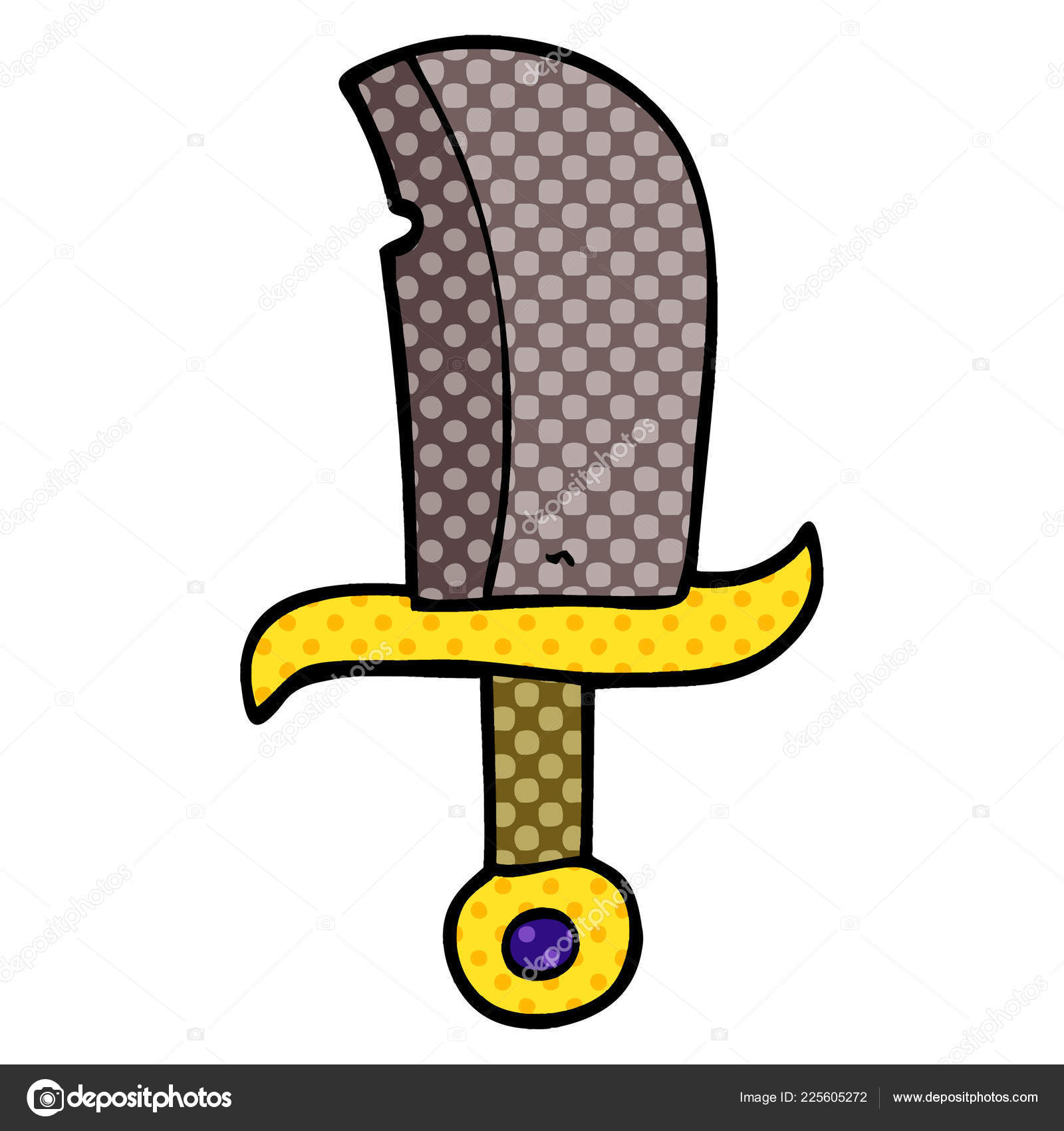 Cartoon Doodle Dagger Vector Illustration Stock Vector by ...