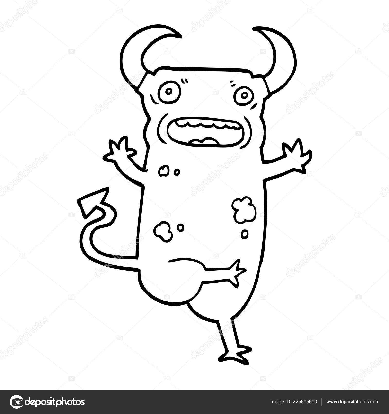 Line Drawing Cartoon Demon Stock Illustration by ©lineartestpilot ...