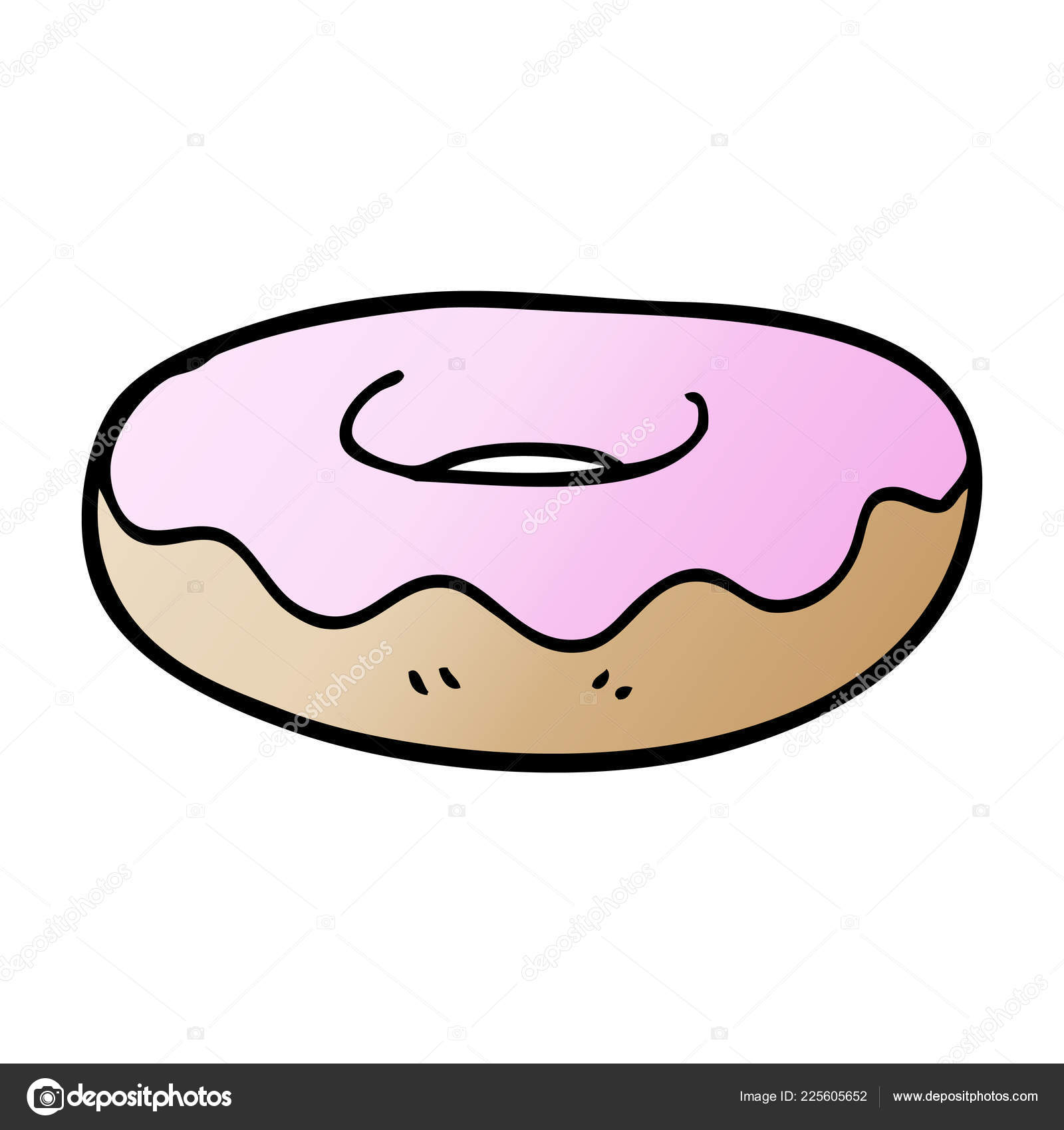 Cartoon Doodle Iced Donut Stock Vector Image by ©lineartestpilot #225605652