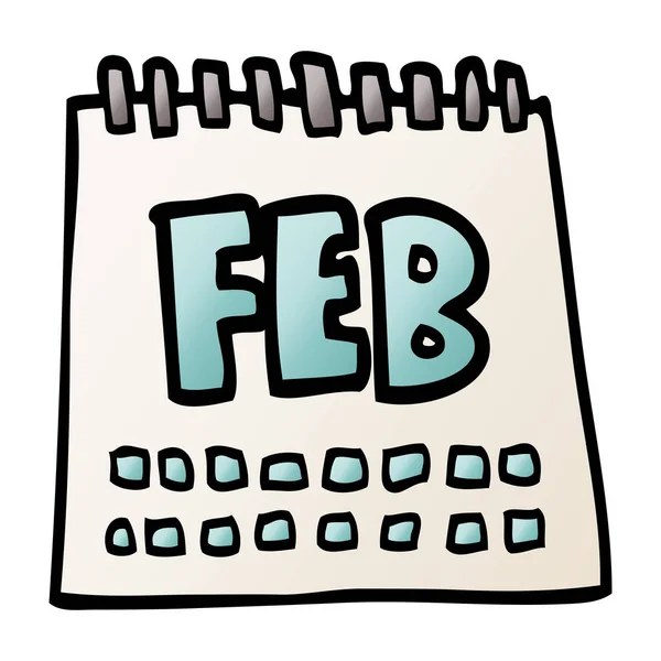 Cartoon Doodle Calendar Showing Month February Stock Vector by ...