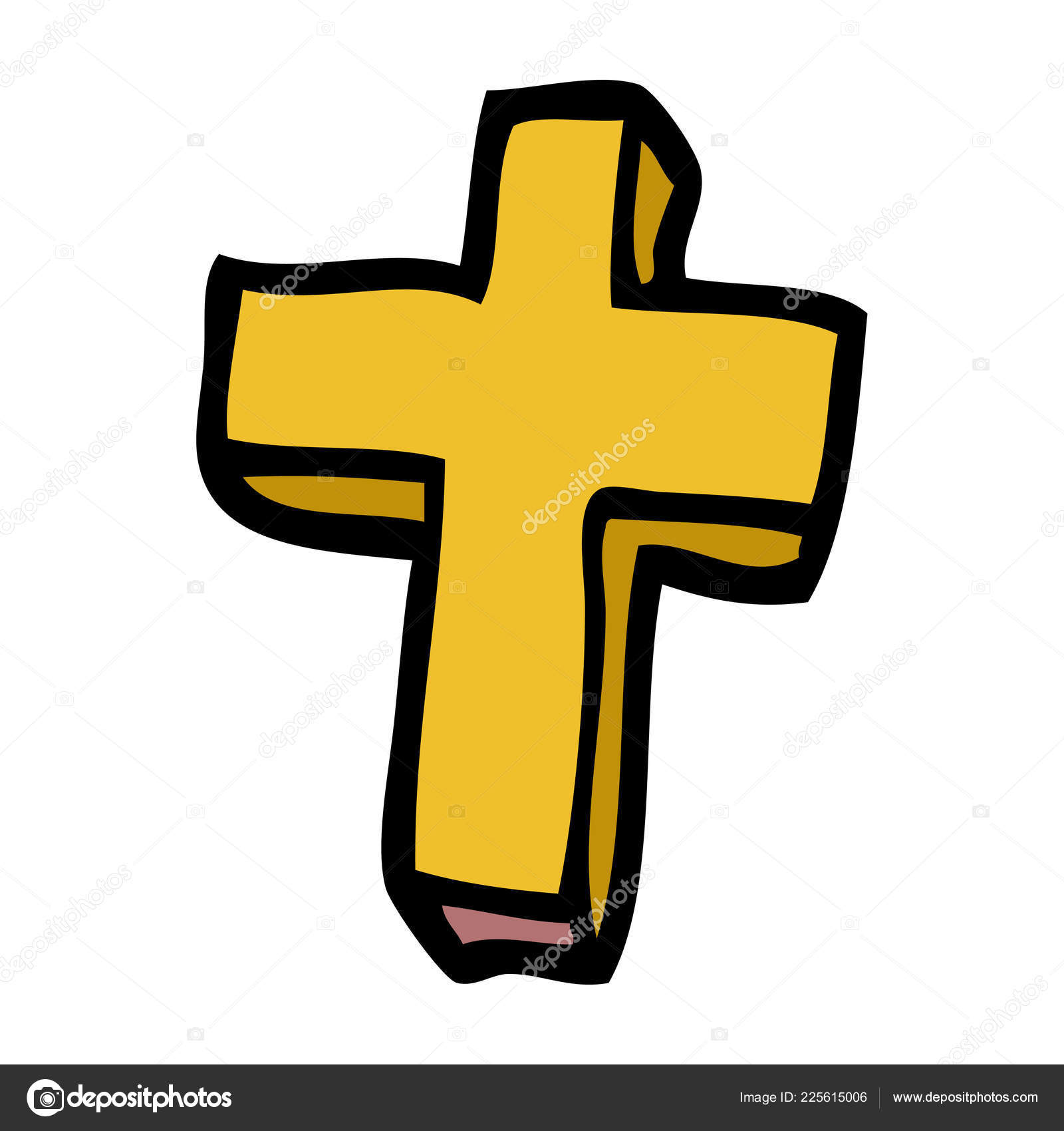 Image vectorielle Dessin Animé Doodle Croix D'or par ©lineartestpilot ...