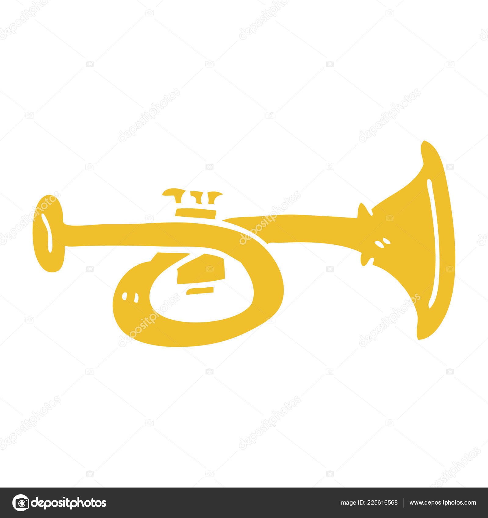 Cartoon Doodle Brass Horn Stock Vector by ©lineartestpilot 225616568