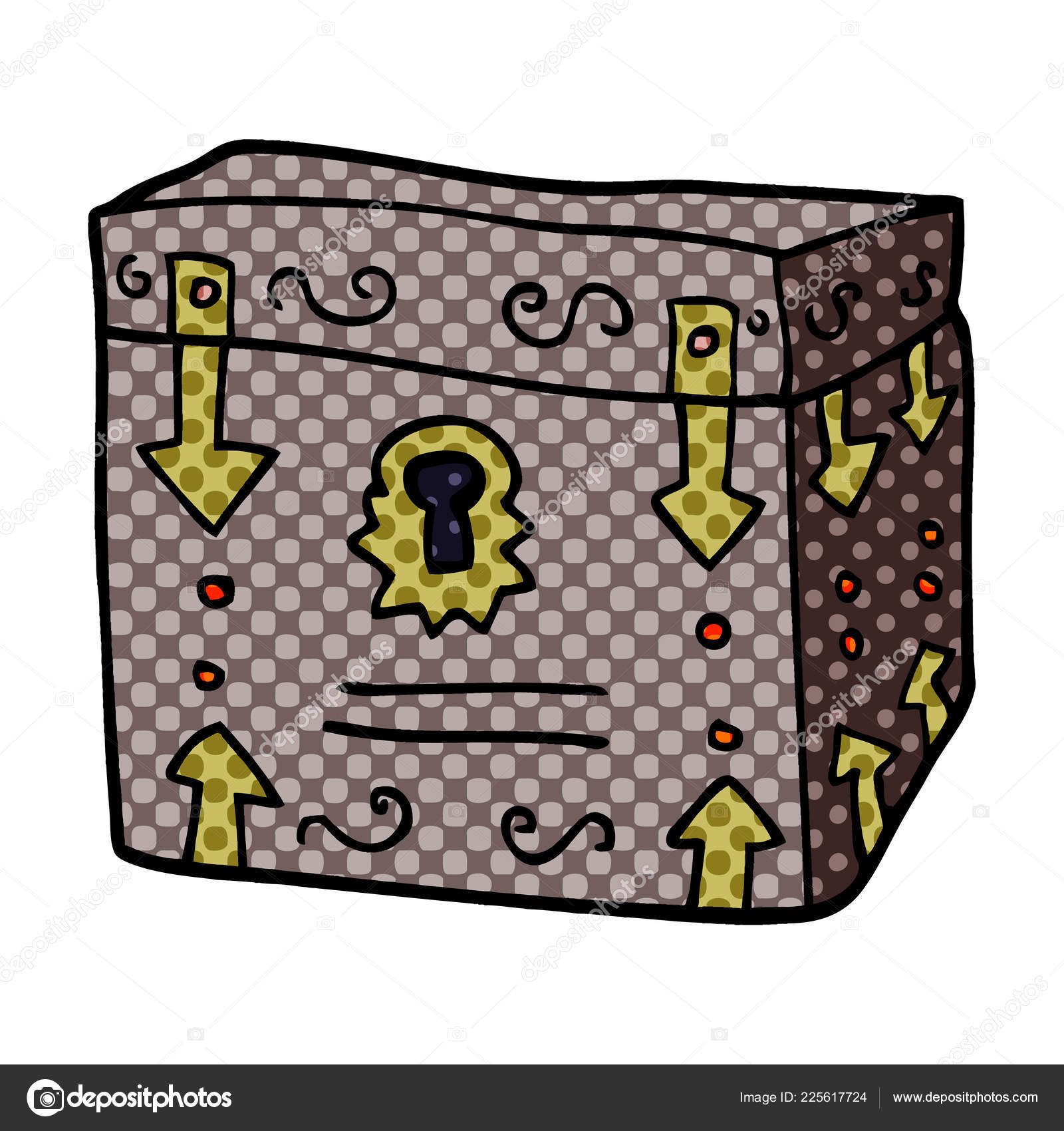 Cartoon Doodle Magical Chest Stock Vector by ©lineartestpilot 225617724