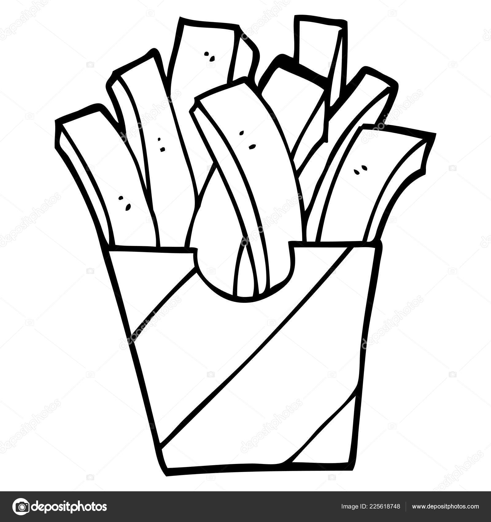 Line Drawing Cartoon Fries Stock Vector by ©lineartestpilot 225618748