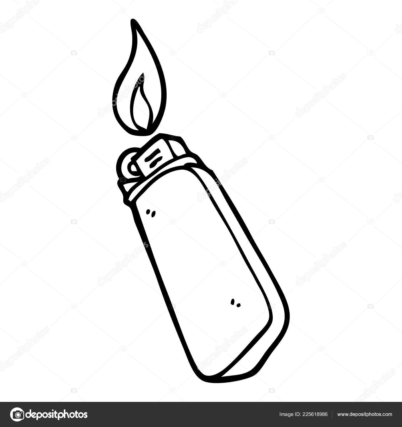 Line Drawing Cartoon Disposable Lighter Stock Vector by ...