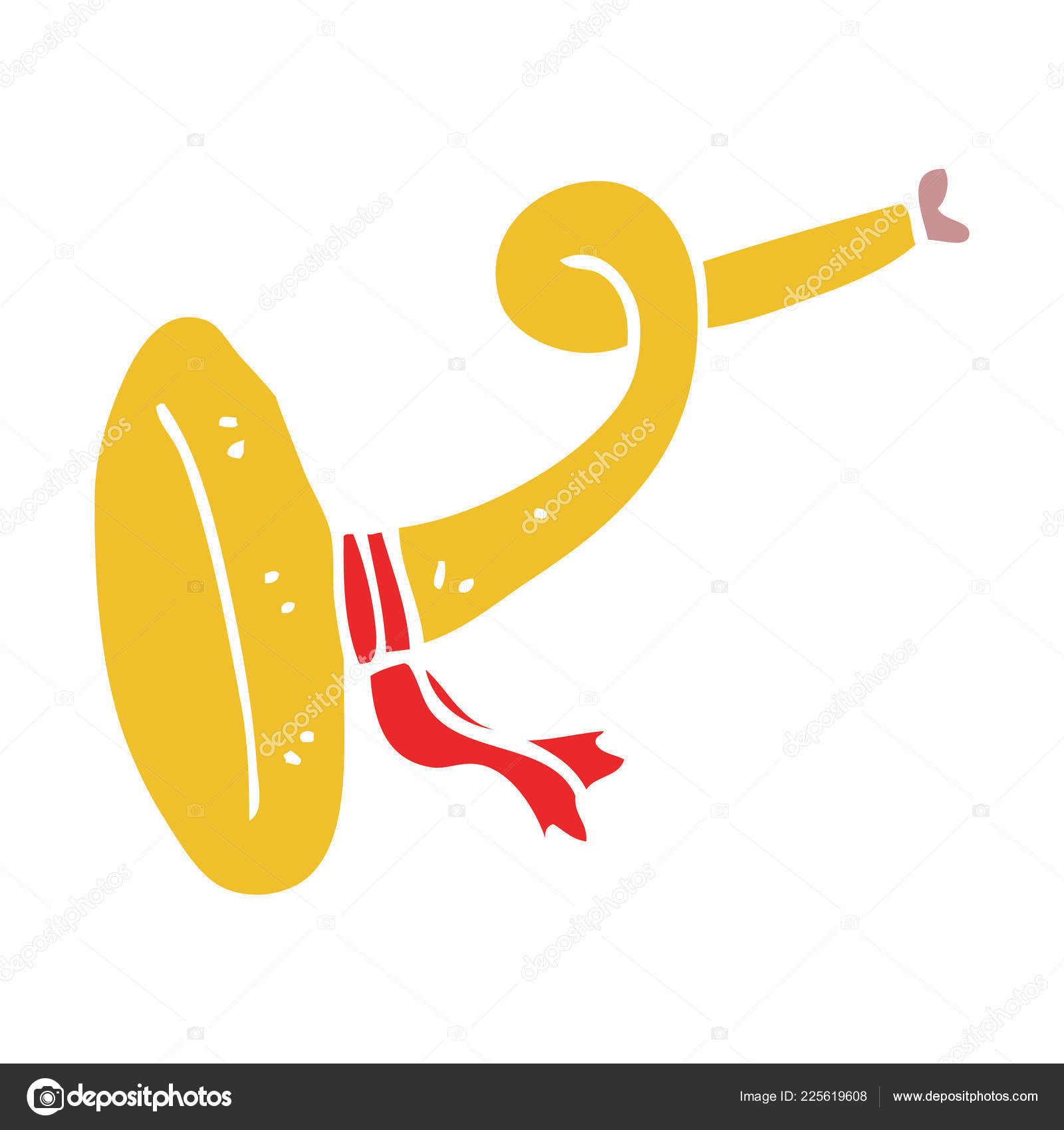 Cartoon Doodle Curled Horn Instrument Stock Vector Image by ...