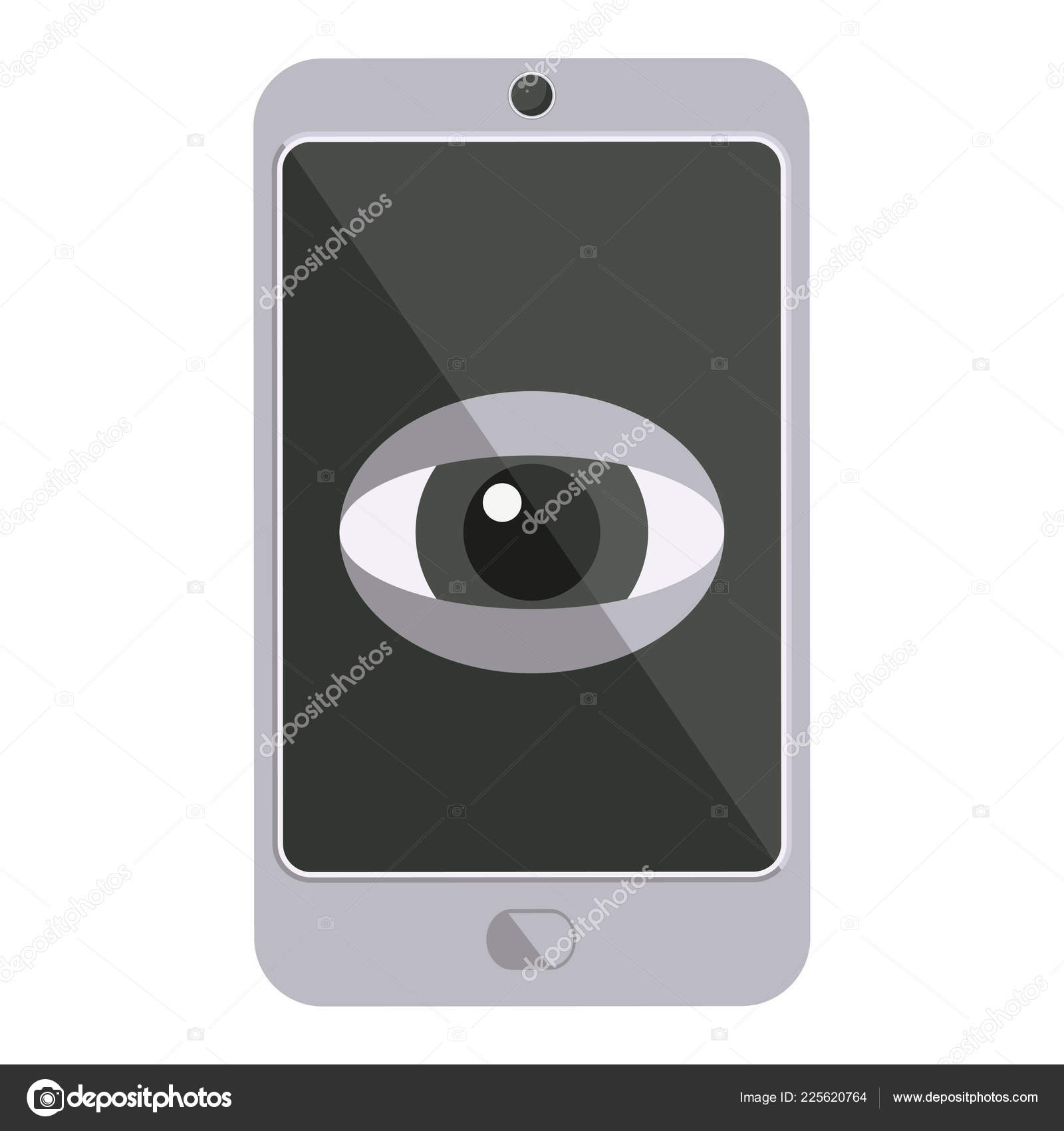 Cell Phone Watching You Graphic Vector Illustration Icon Stock Vector ...