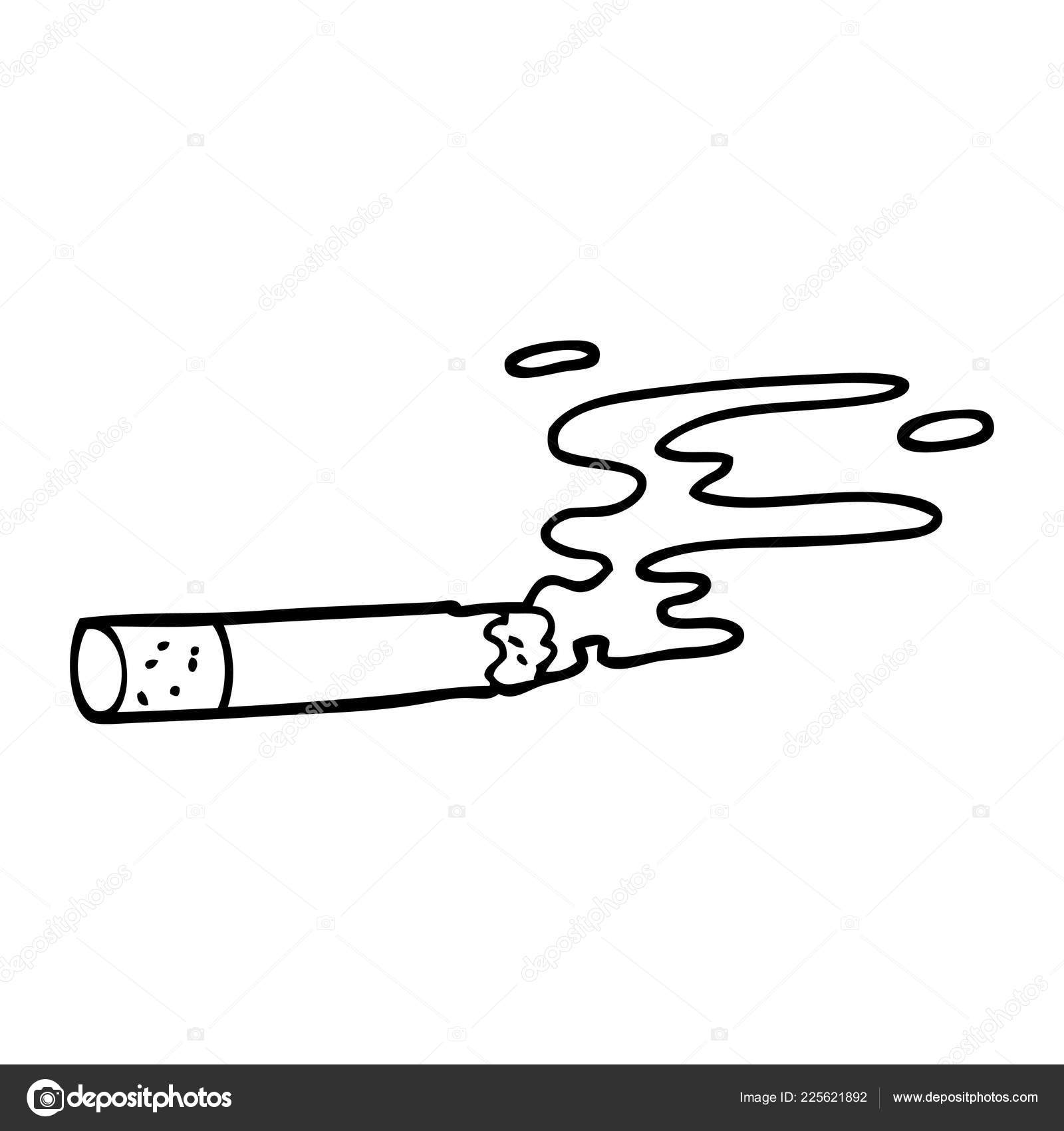 Line Drawing Cartoon Cigarette Stock Vector Image by ©lineartestpilot ...
