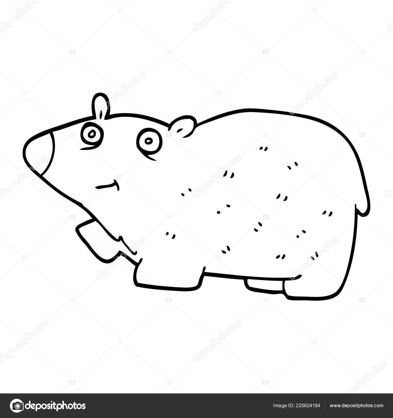 Line Drawing Cartoon Happy Bear Stock Vector by ©lineartestpilot 225624184