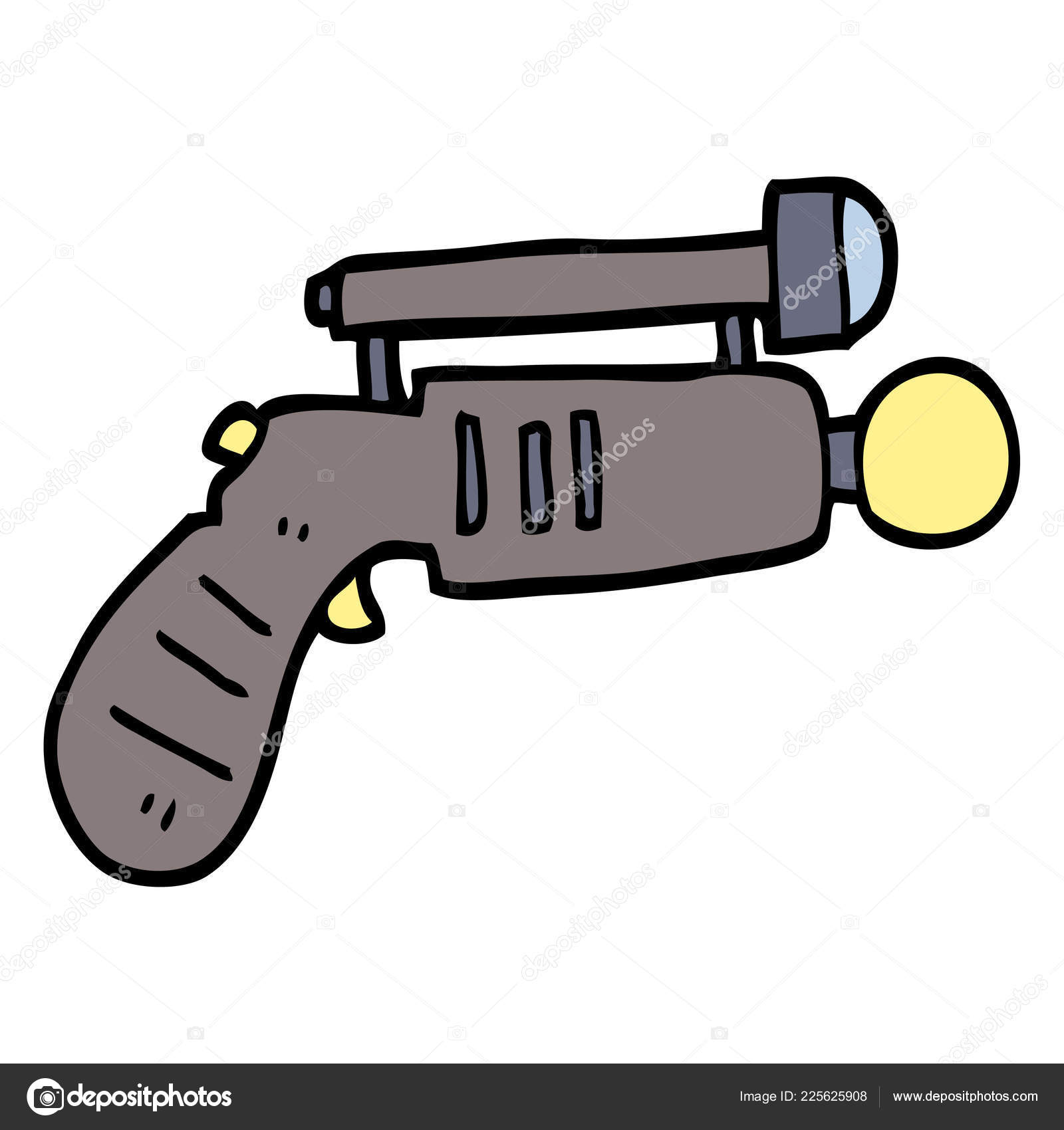 Hand Drawn Doodle Style Cartoon Ray Gun Stock Vector Image by ...