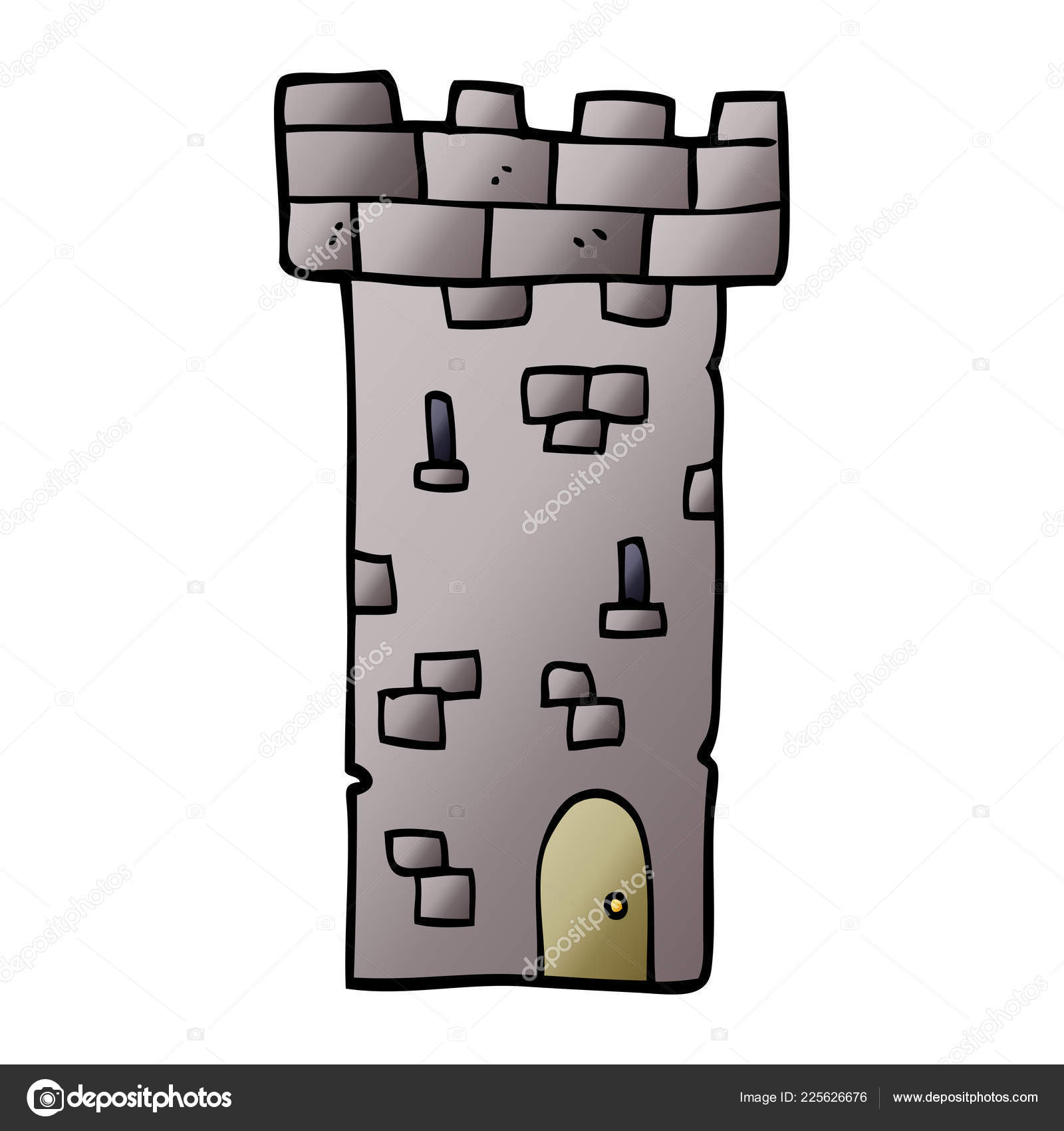 Torre Castillo Garabatos Dibujos Animados Vector de stock #225626676 de ...