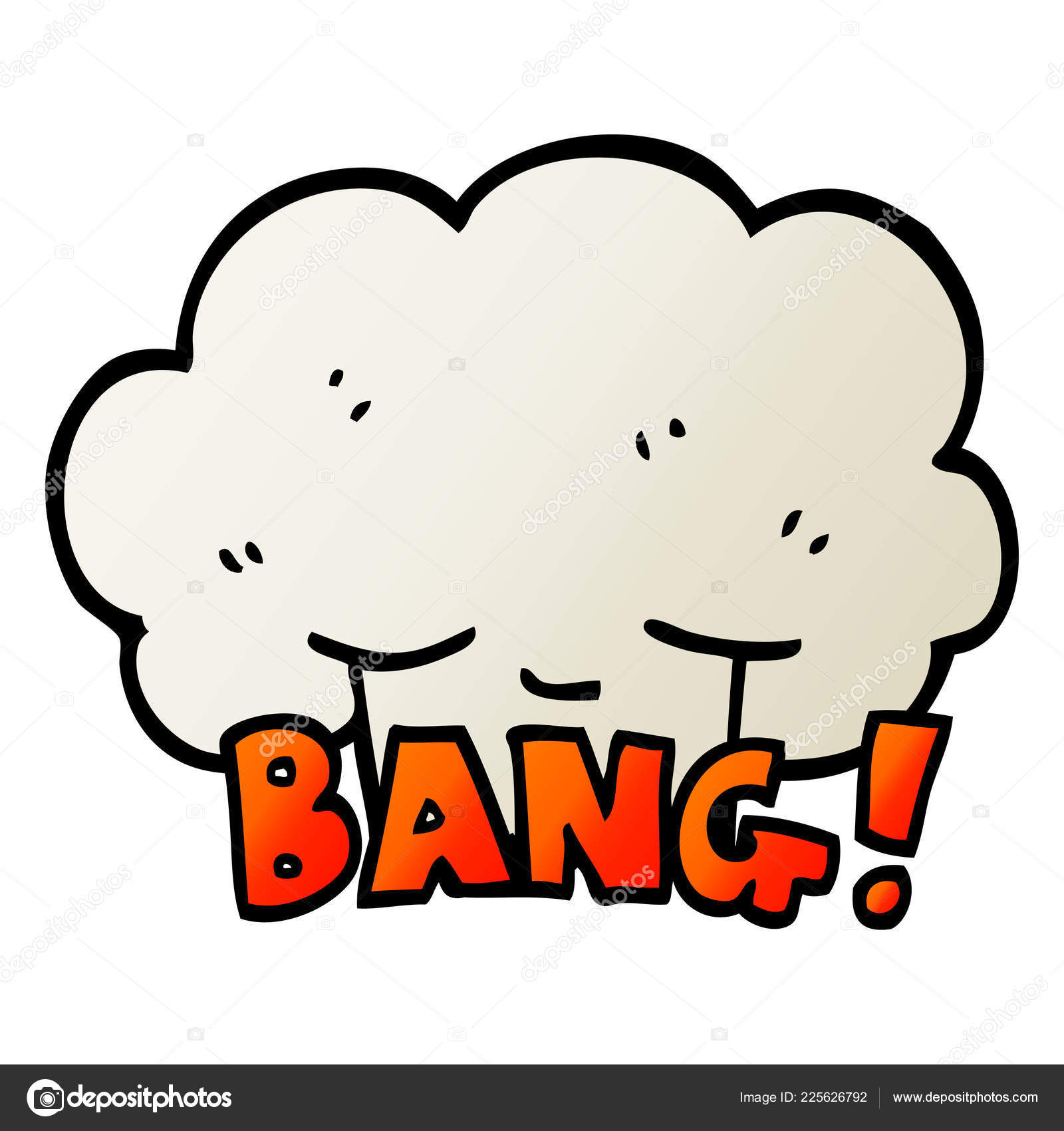 Vector Gradient Illustration Cartoon Explosion Bang Stock Vector by ...