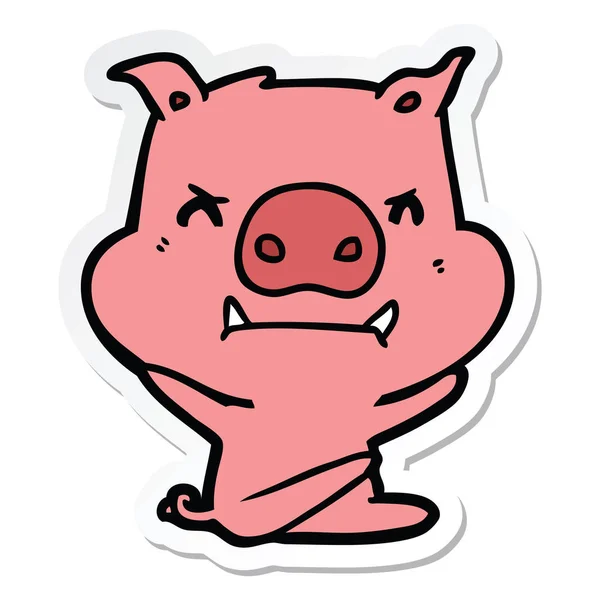 Sticker of a angry cartoon pig Stock Vector by ©lineartestpilot 248621230