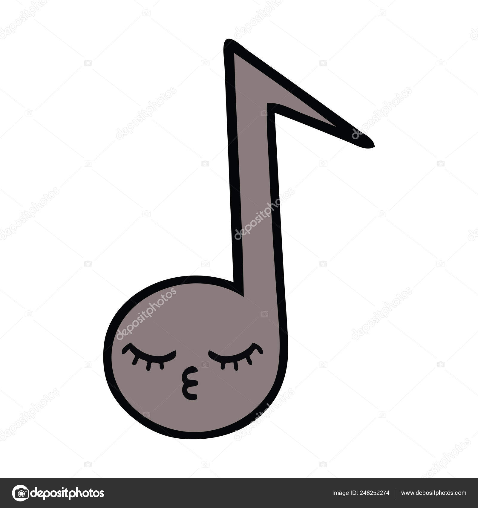 Linda Caricatura Una Nota Musical Vector de stock por ©lineartestpilot ...