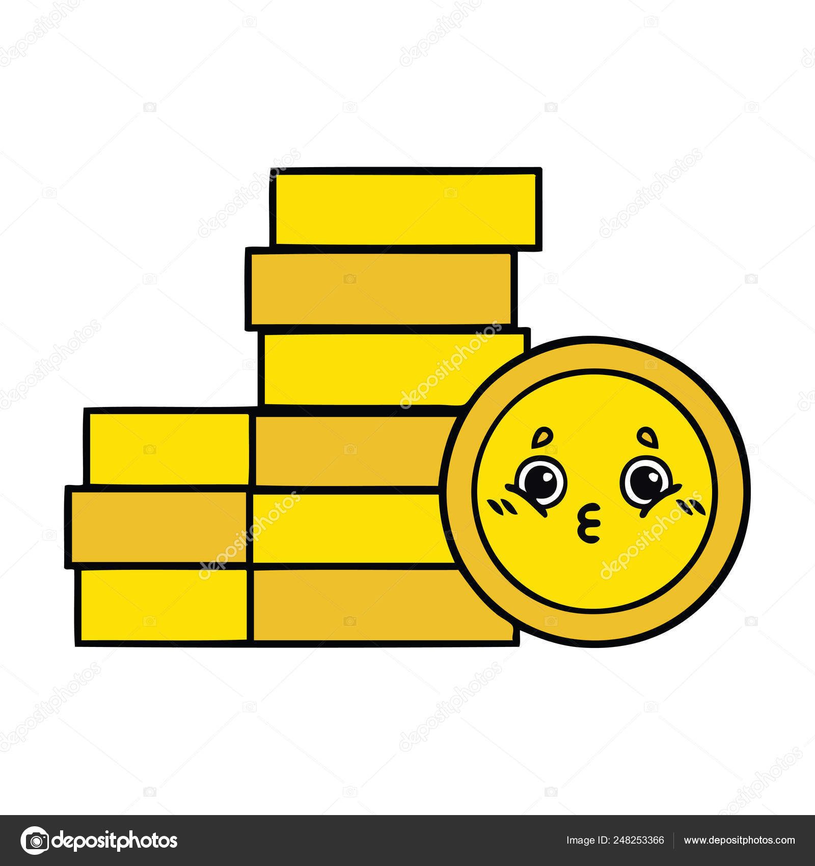 Lindo dibujos animados monedas Vector de stock por ©lineartestpilot ...