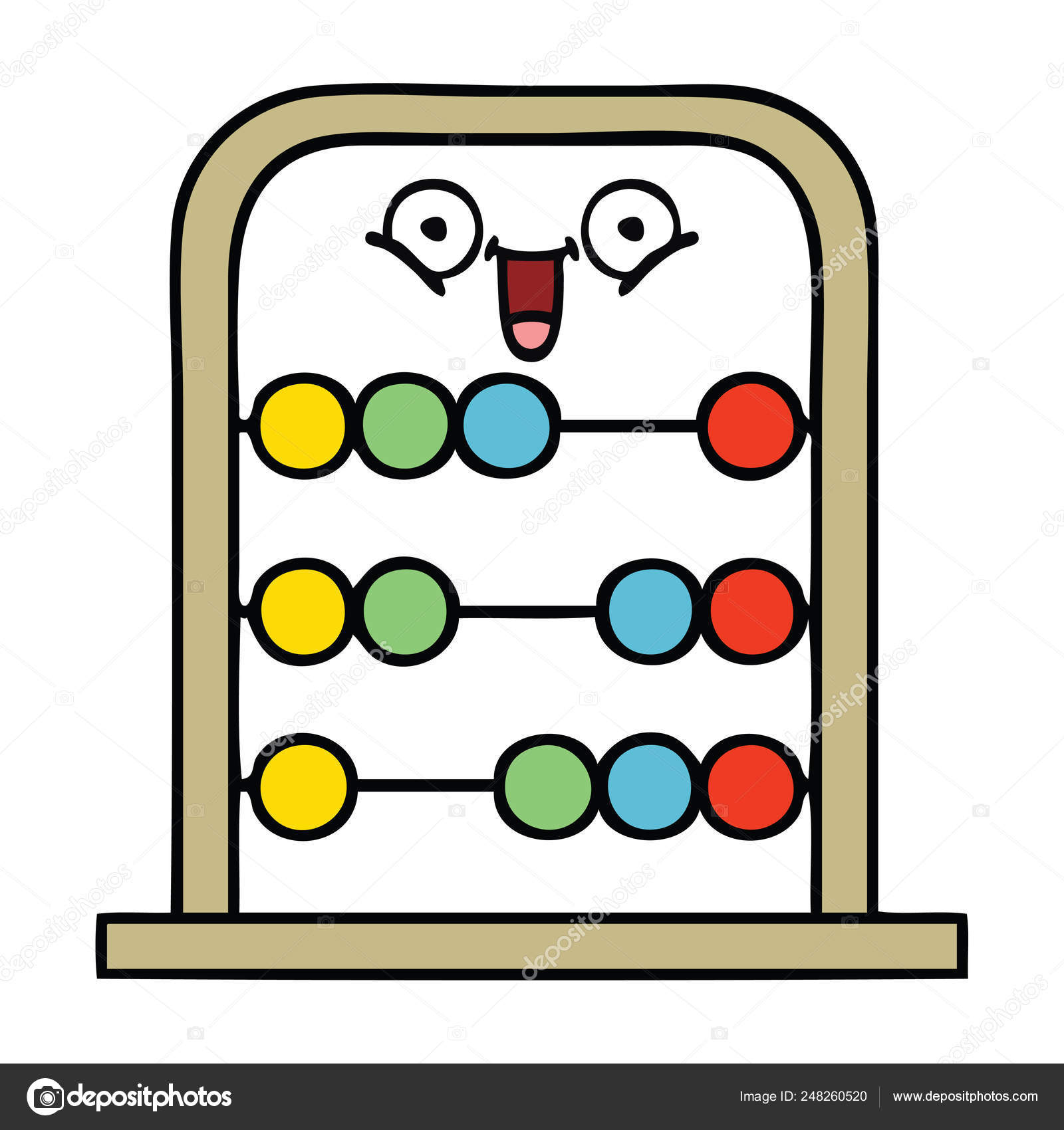 Lindo Dibujo Animado Ábaco Vector de stock por ©lineartestpilot 248260520