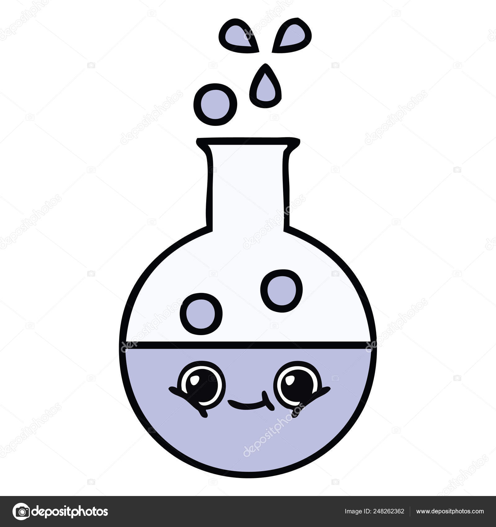 Cute Cartoon Test Tube
