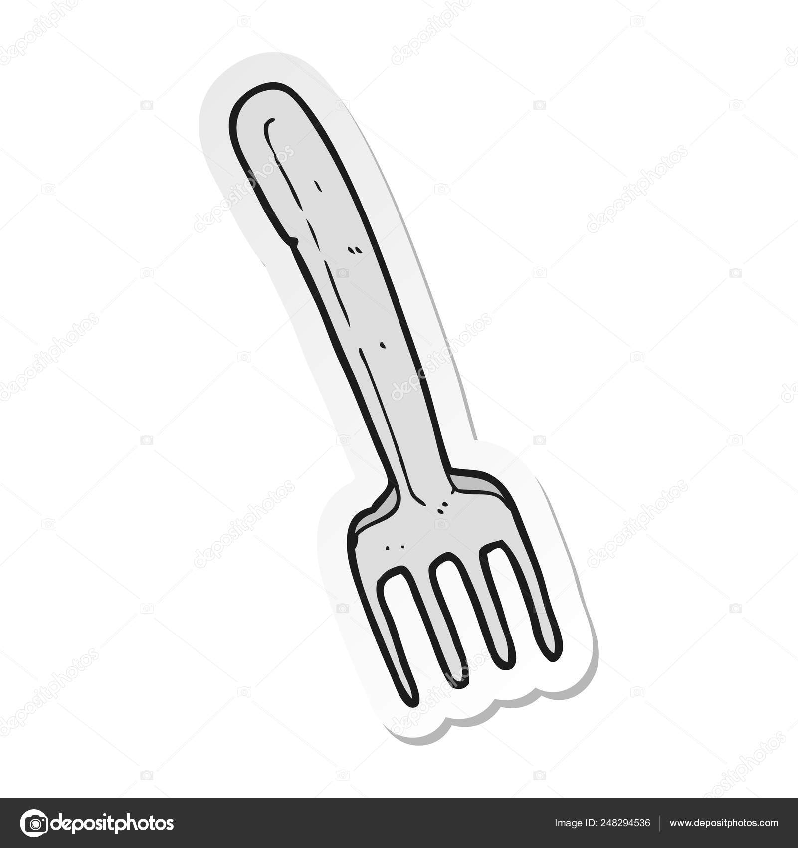 Sticker Cartoon Fork Stock Vector by ©lineartestpilot 248294536