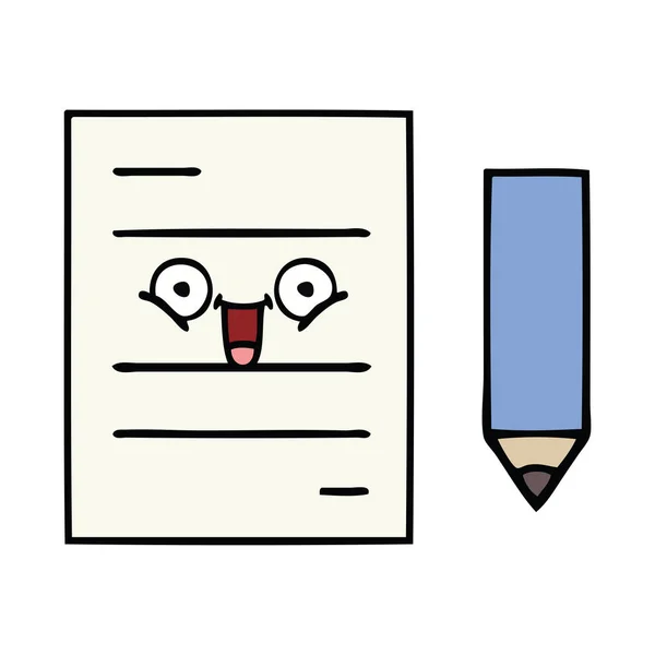 Cute Cartoon Test Paper Stock Vector by ©lineartestpilot 248354348