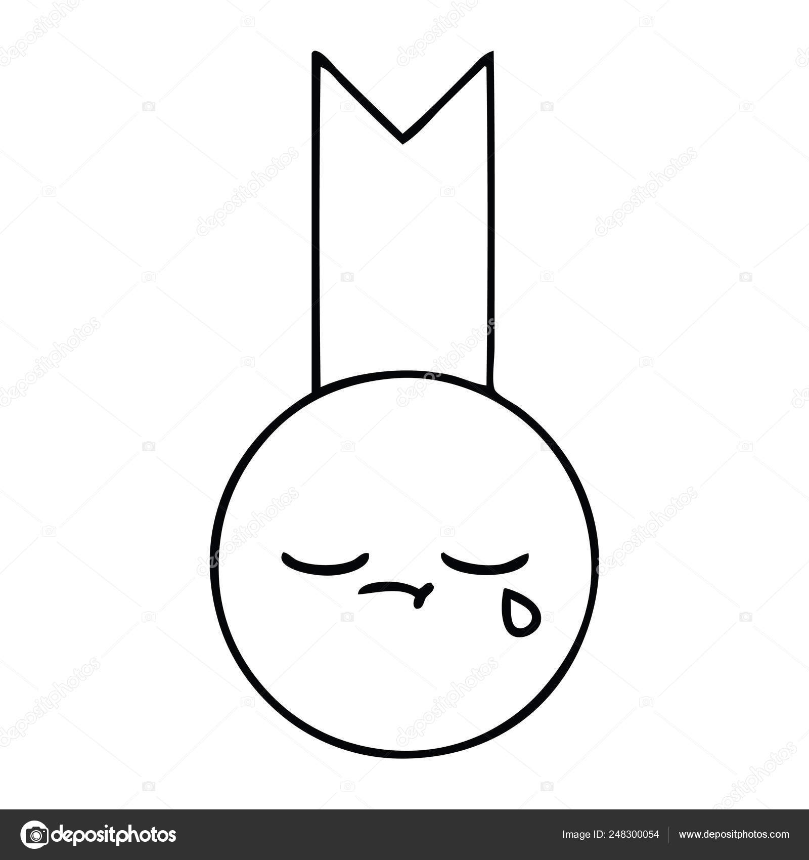 Baris menggambar medali emas kartun Vektor Stok oleh ©lineartestpilot ...