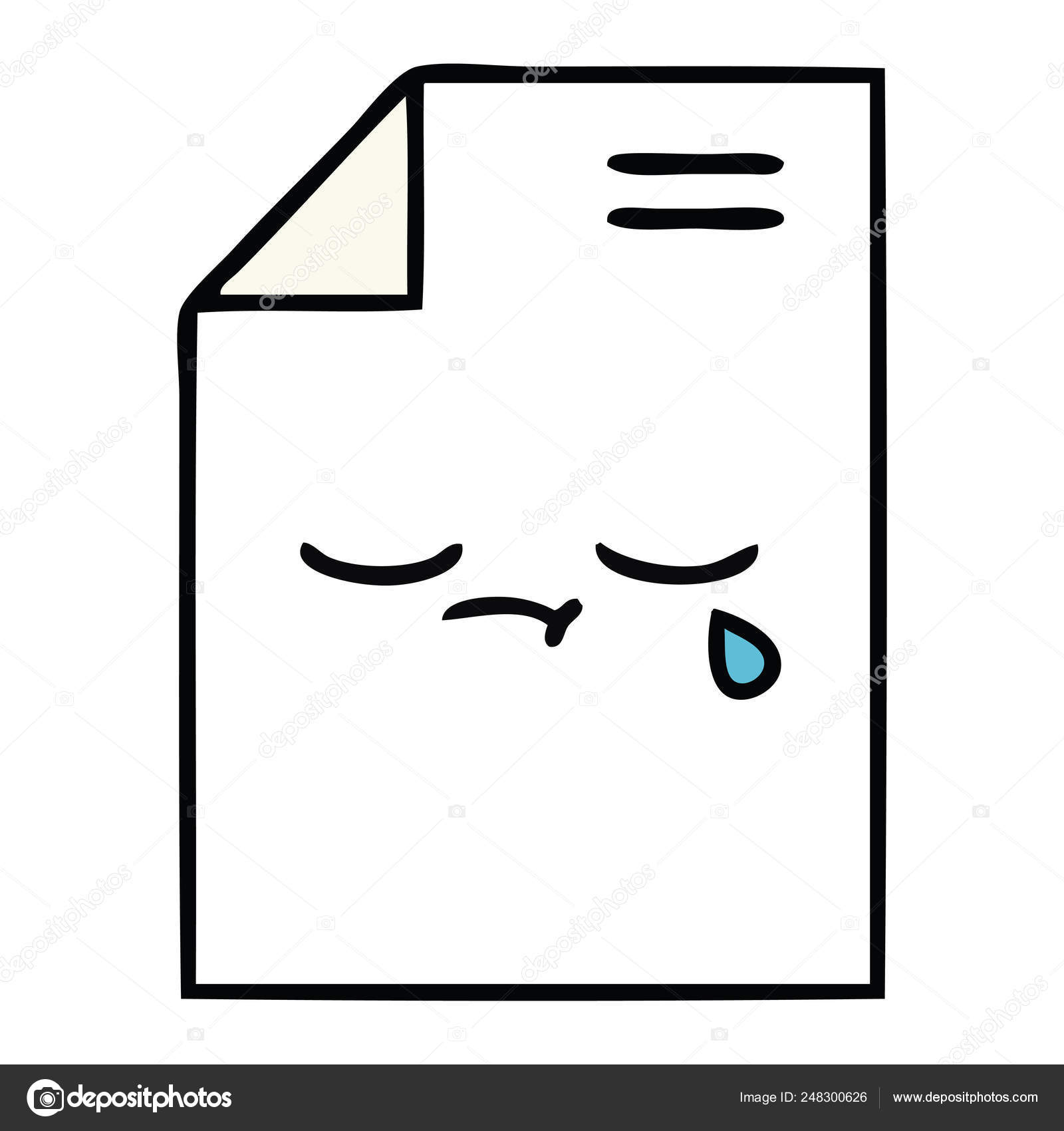 Desenho Animado Bonito Uma Folha Papel Vetor de ©lineartestpilot 248300626