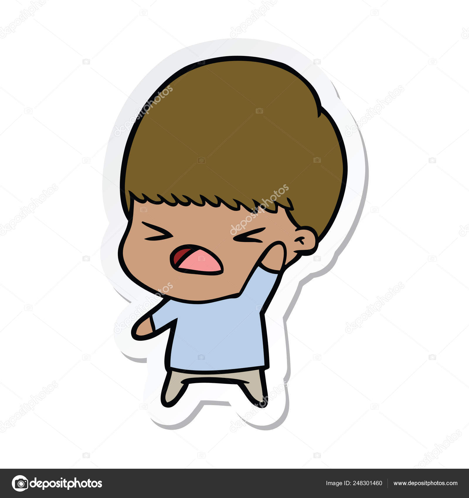 Pegatina de un hombre de dibujos animados estresado Vector de stock por ...