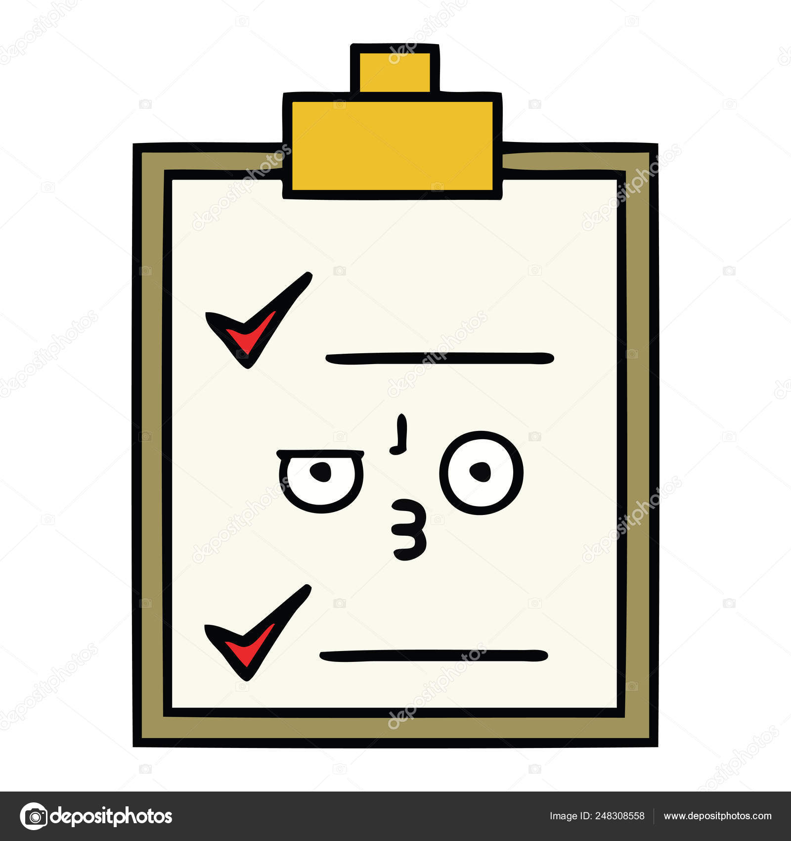 Daftar cek kartun yang lucu Vektor Stok oleh ©lineartestpilot 248308558