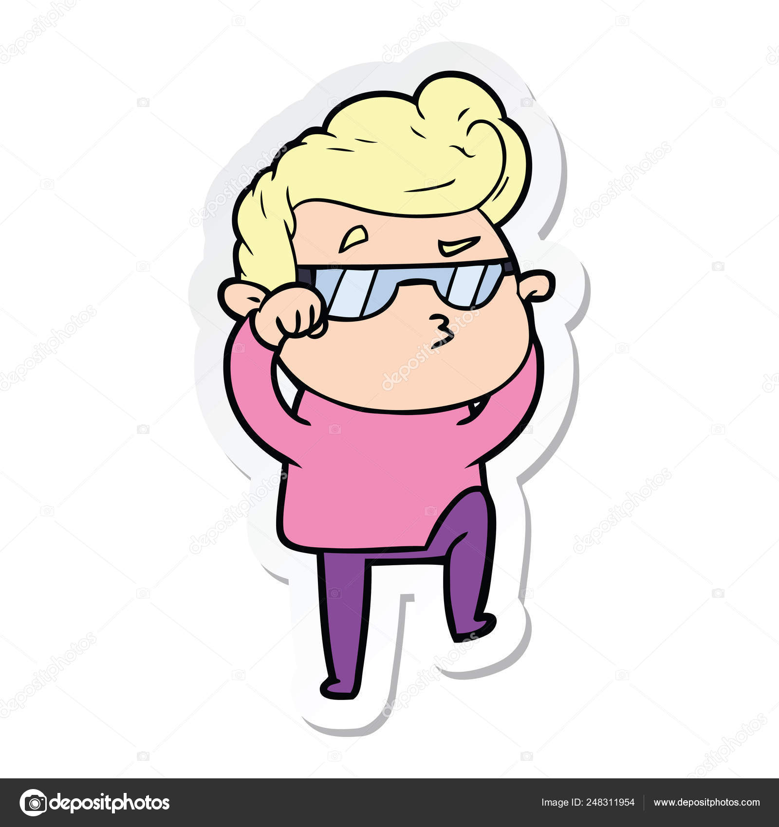 Sticker Cartoon Cool Guy Stock Vector by ©lineartestpilot 248311954 Sticker Cartoon Cool Guy Stock Vector by ©lineartestpilot 248311954