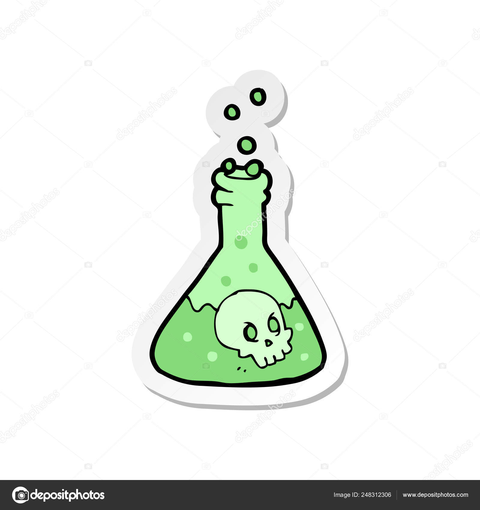 Sticker Cartoon Spooky Potion Stock Vector by ©lineartestpilot 248312306
