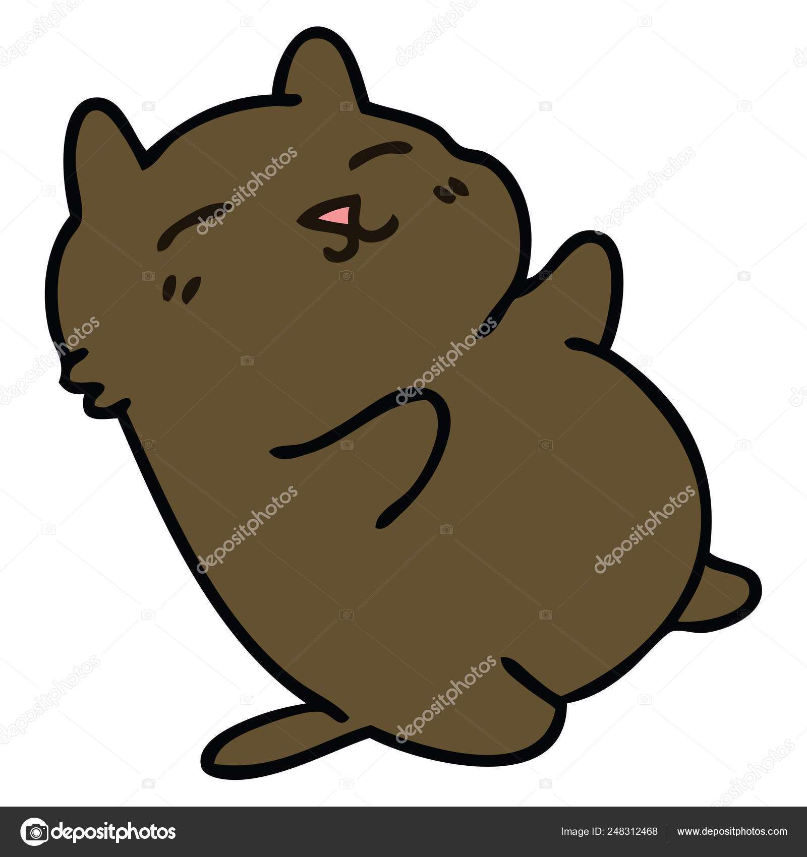Hand Drawn Quirky Cartoon Cat Stock Vector by ©lineartestpilot 248312468