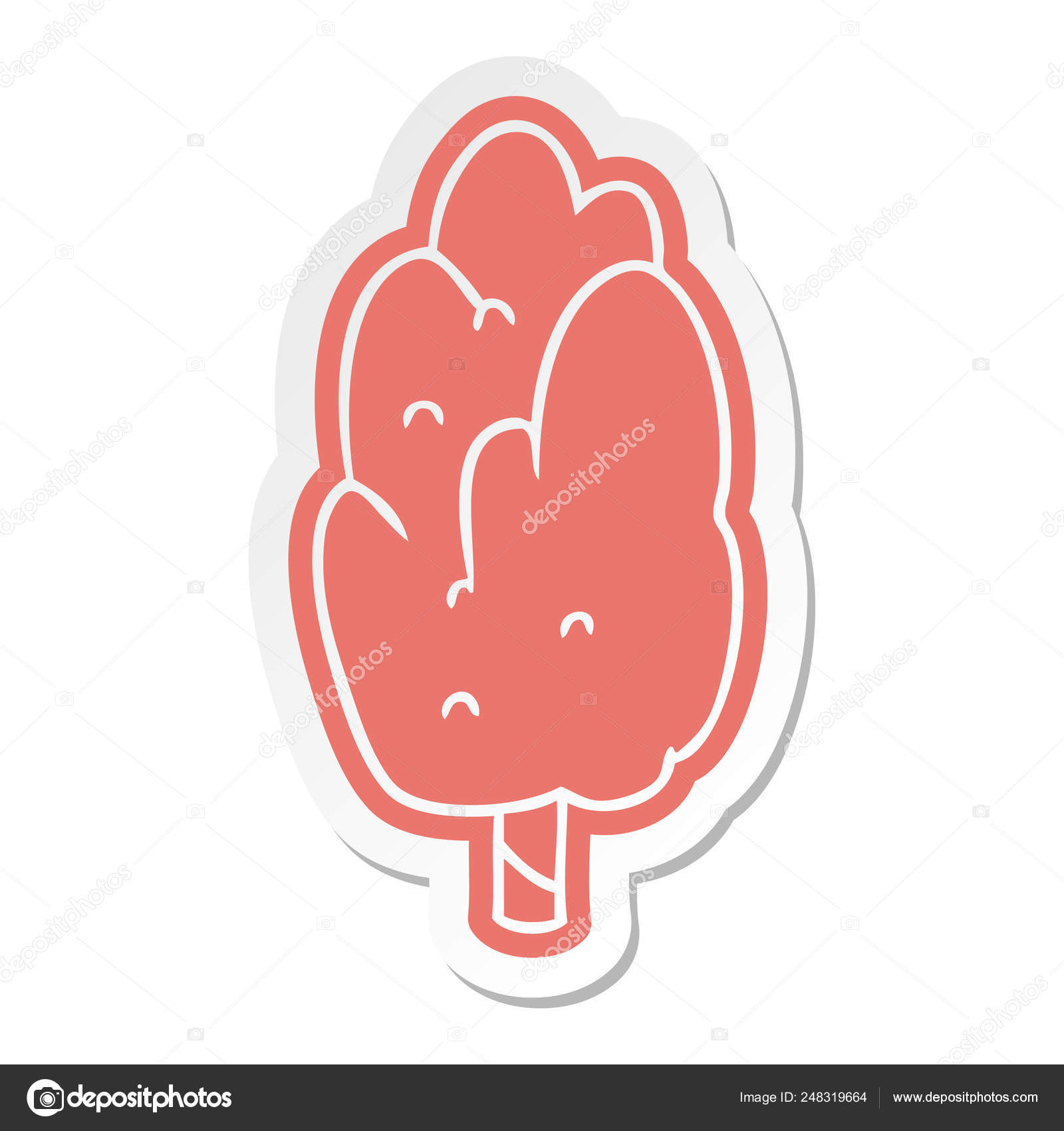 Cartoon Sticker Single Green Tree Stock Vector by ©lineartestpilot ...