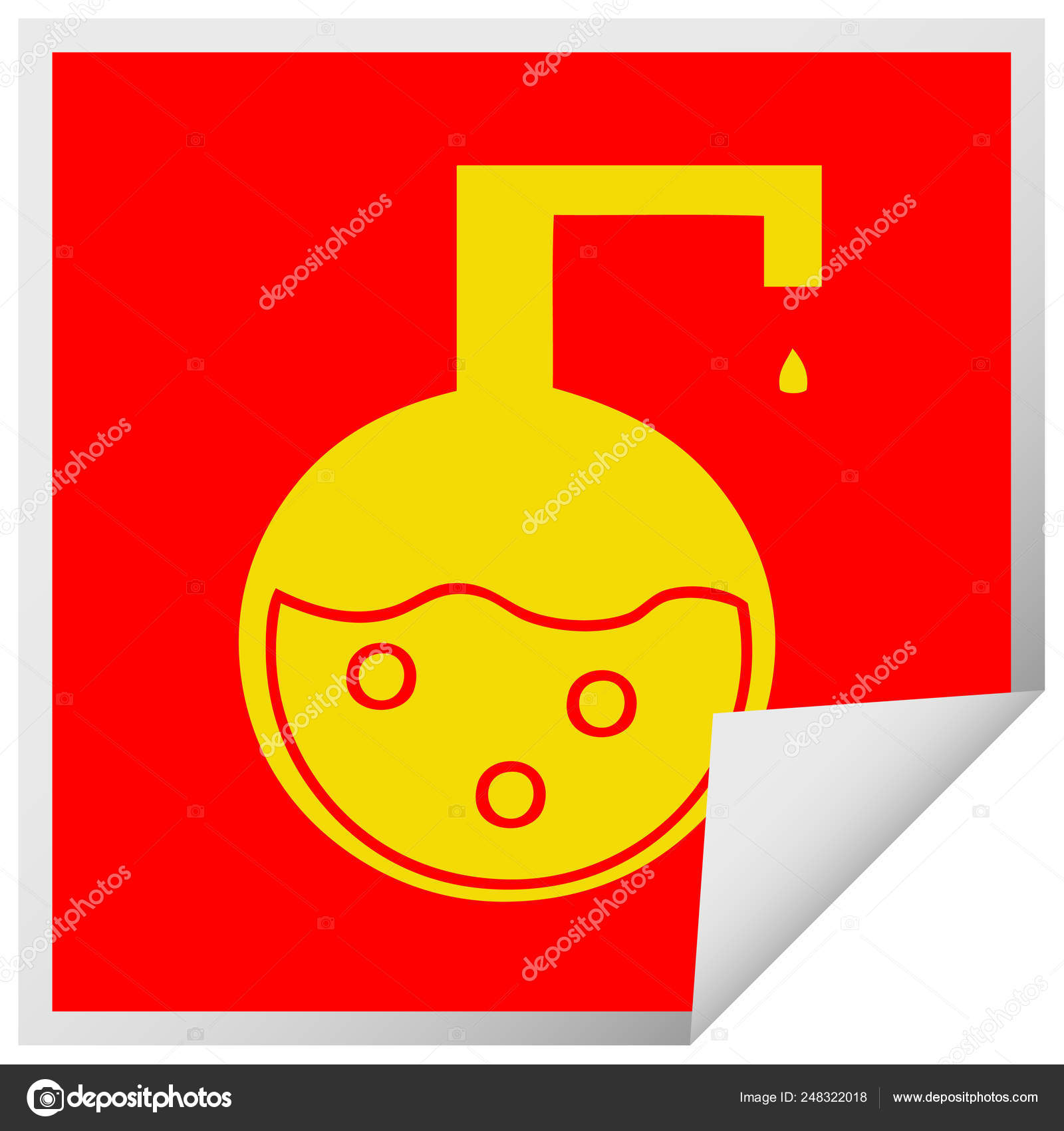 Square peeling sticker cartoon science experiment Stock Vector by ...