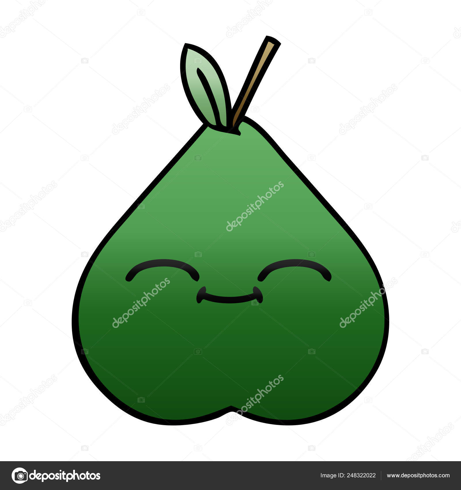 Gradient Shaded Cartoon Pear Stock Vector by ©lineartestpilot 248322022