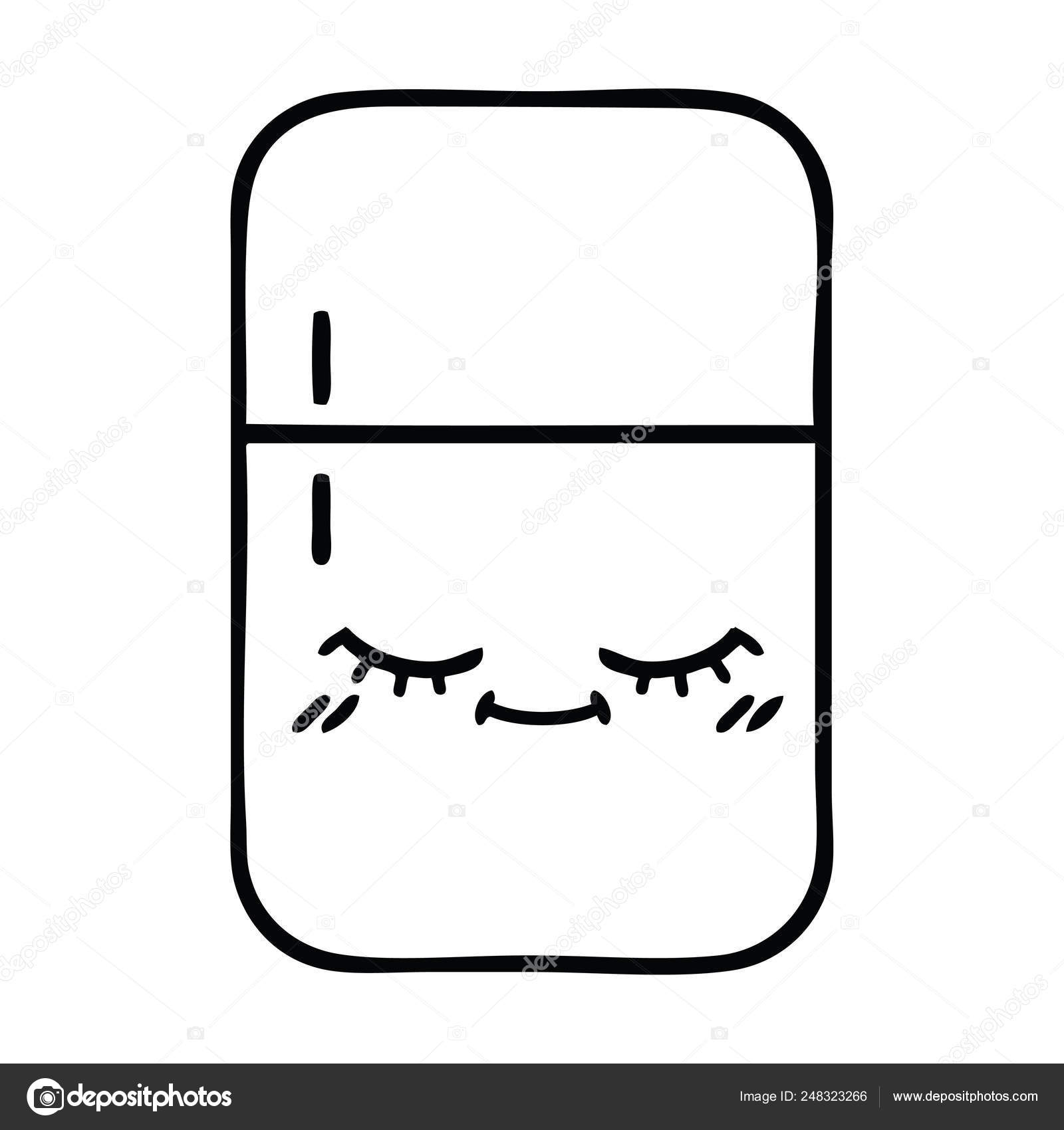 Line Drawing Cartoon Fridge Freezer Stock Vector by ©lineartestpilot ...