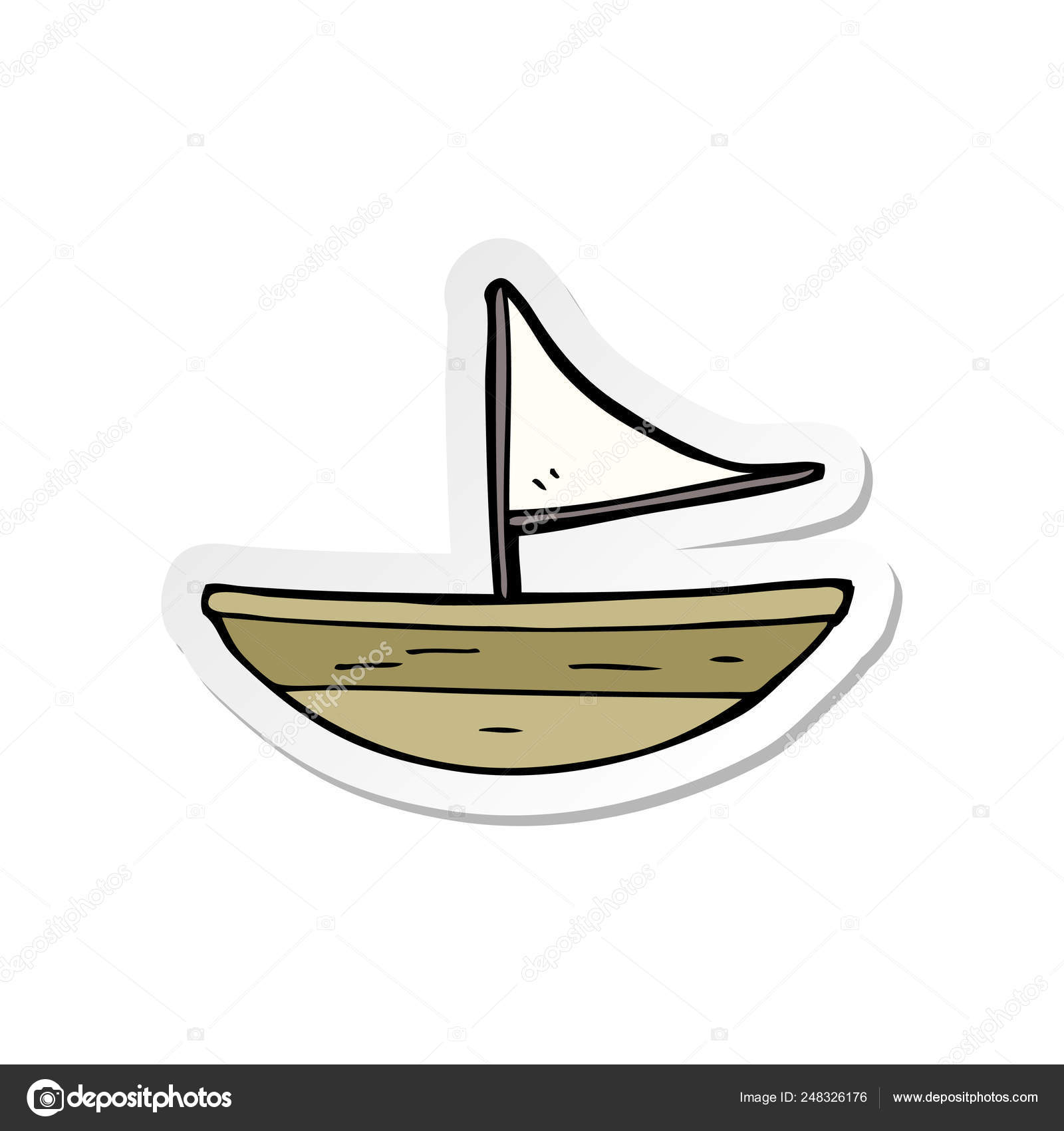 Sticker Cartoon Boat Stock Vector by ©lineartestpilot 248326176
