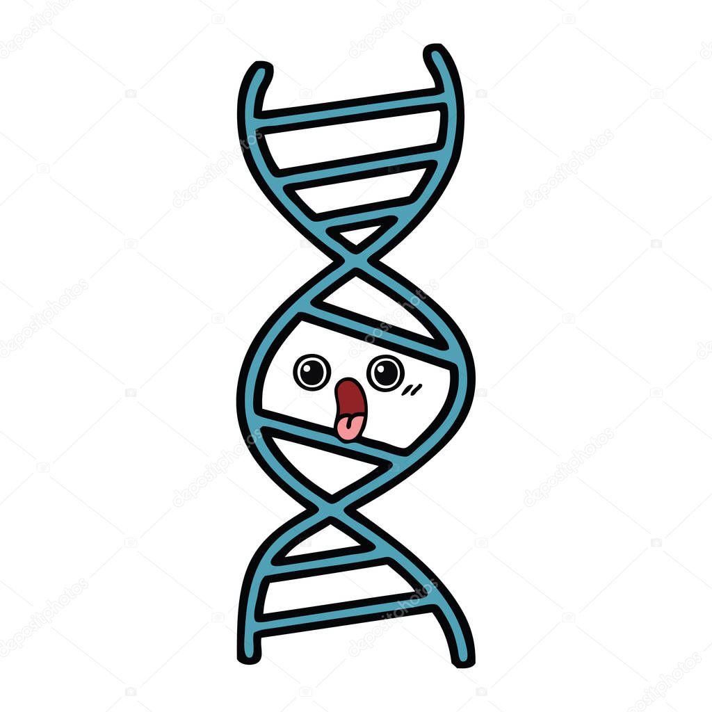 Lindo Dibujo Animado Una Hebra Adn Vector de stock por ©lineartestpilot ...