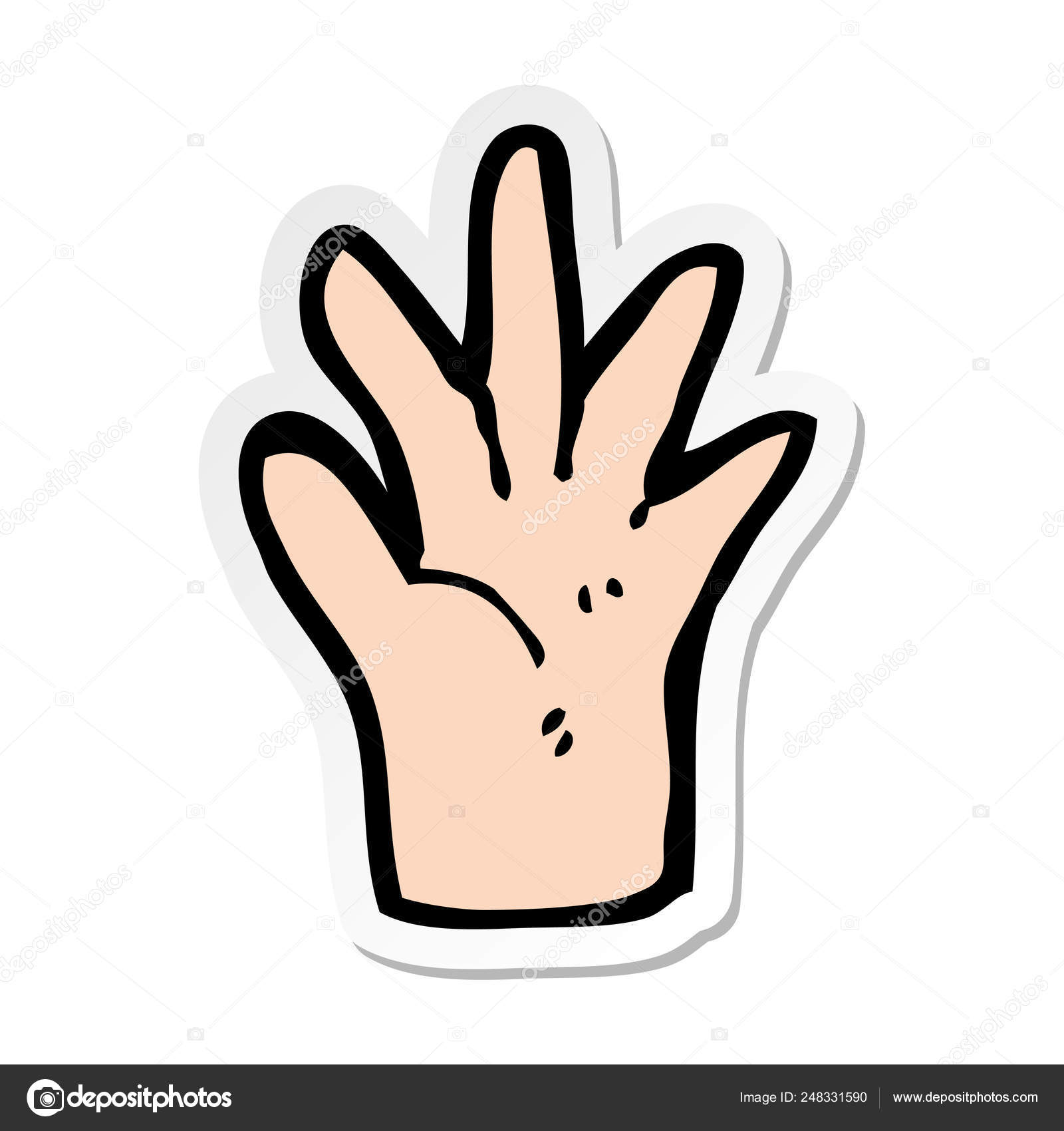 Sticker of a cartoon hand symbol Stock Vector Image by ©lineartestpilot ...