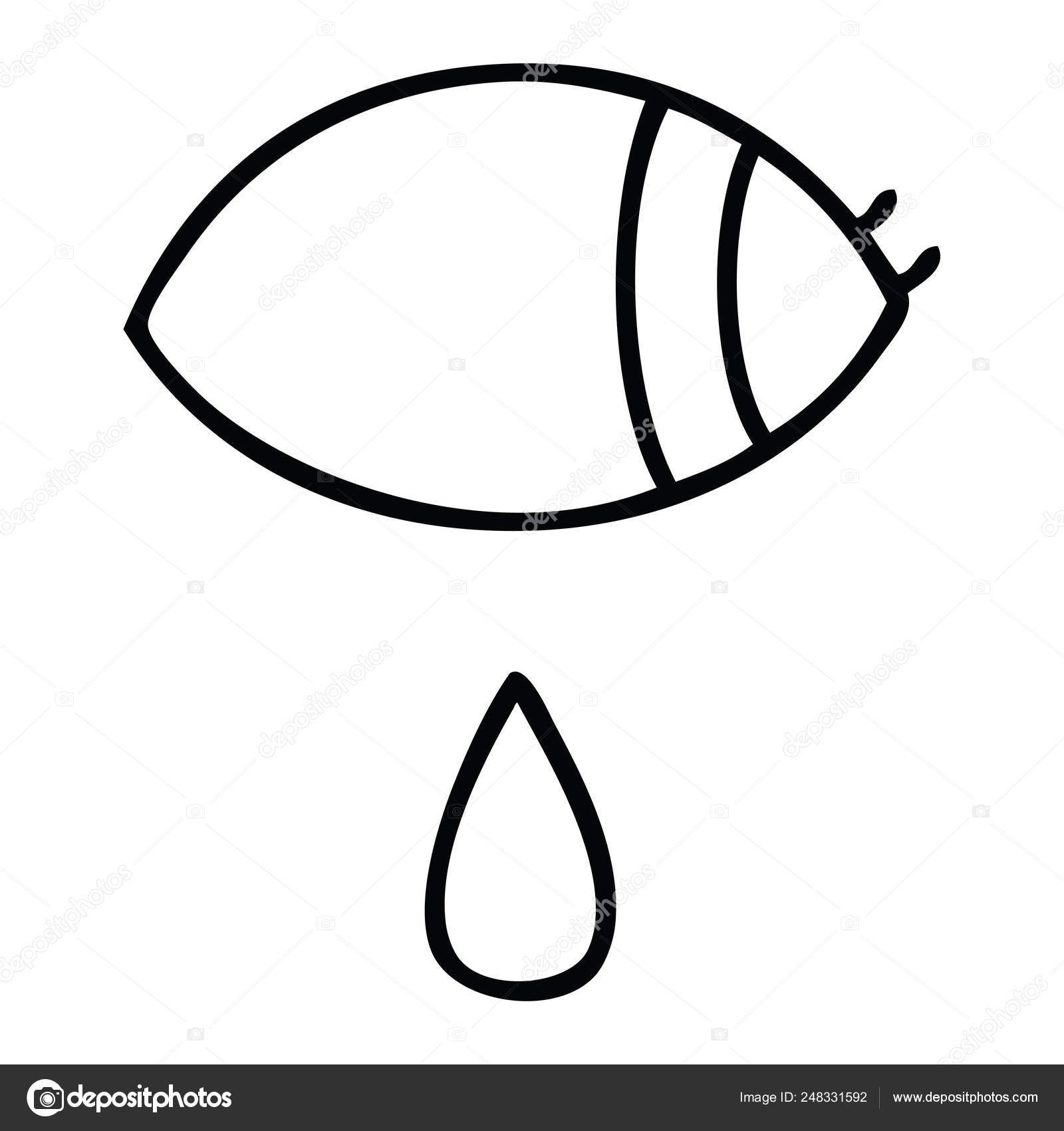 Line drawing cartoon crying eye looking to one side Stock Vector Image ...
