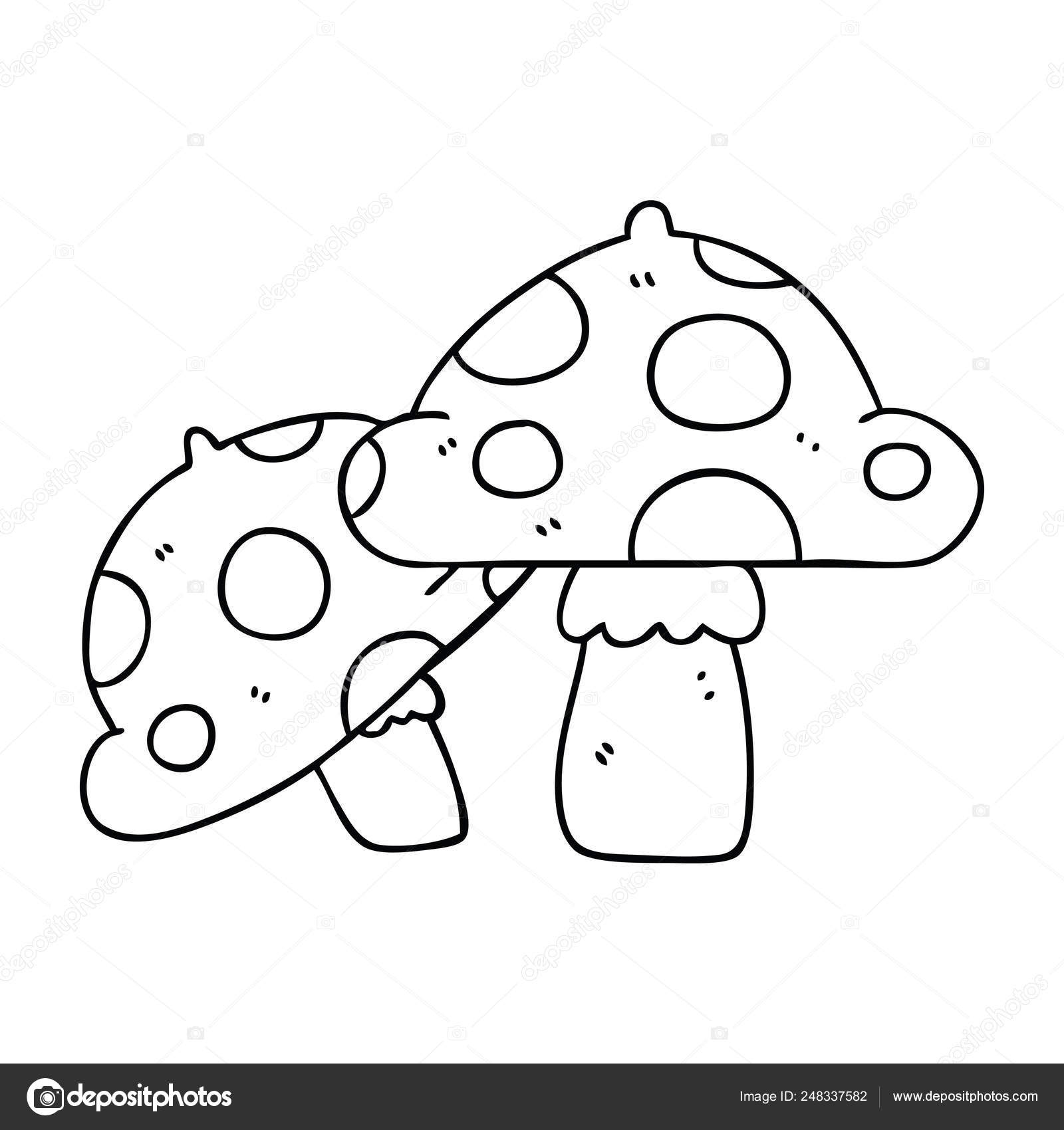Quirky line drawing cartoon toadstools Stock Vector Image by ...
