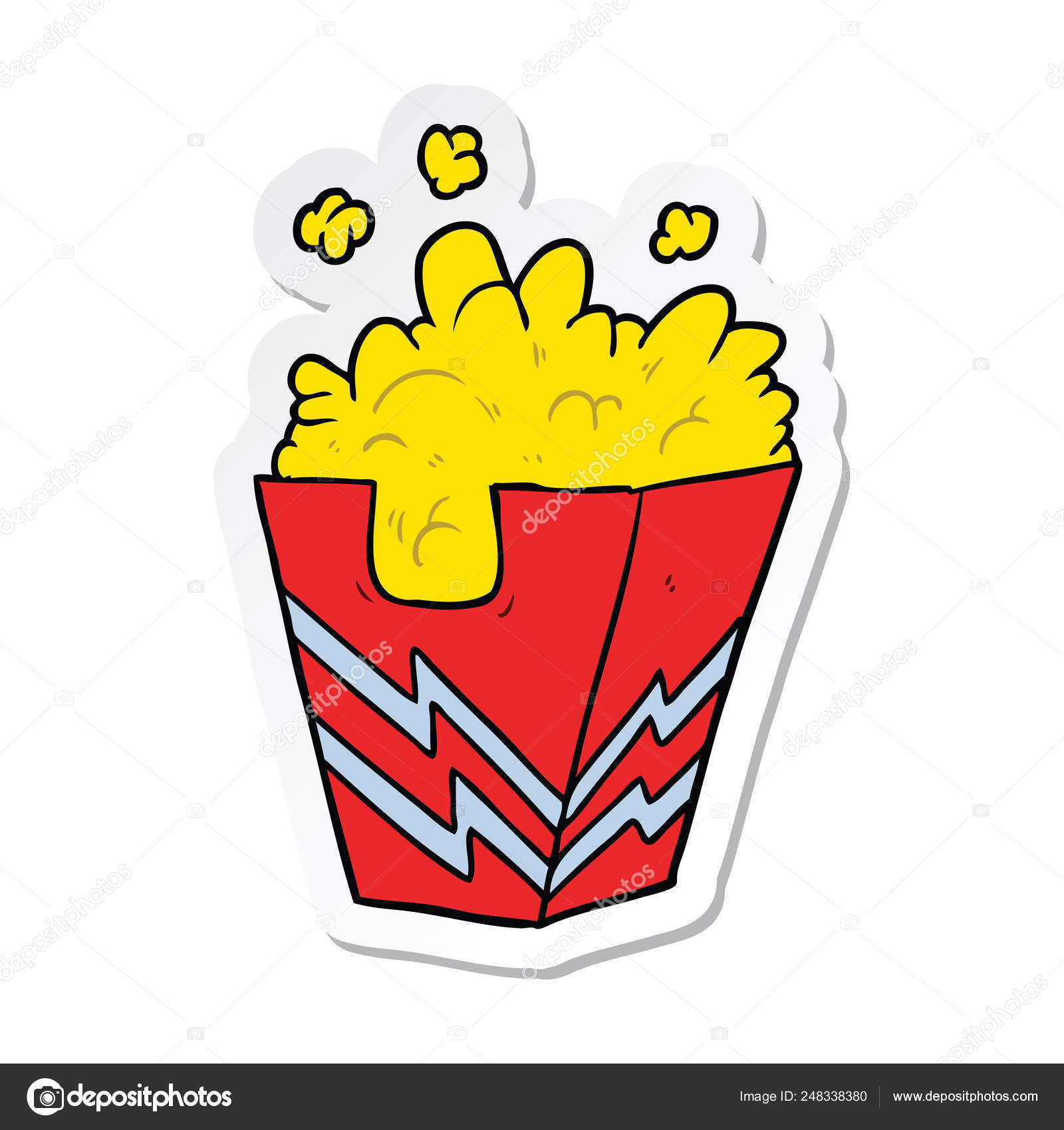 Sticker Cartoon Box Popcorn Stock Illustration by ©lineartestpilot ...