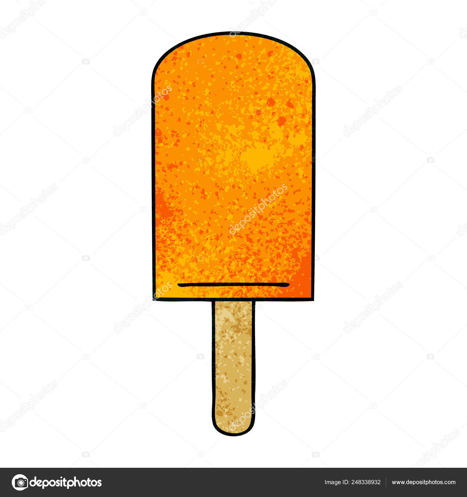 Hand Drawn Quirky Cartoon Orange Ice Lolly Stock Vector Image by ...