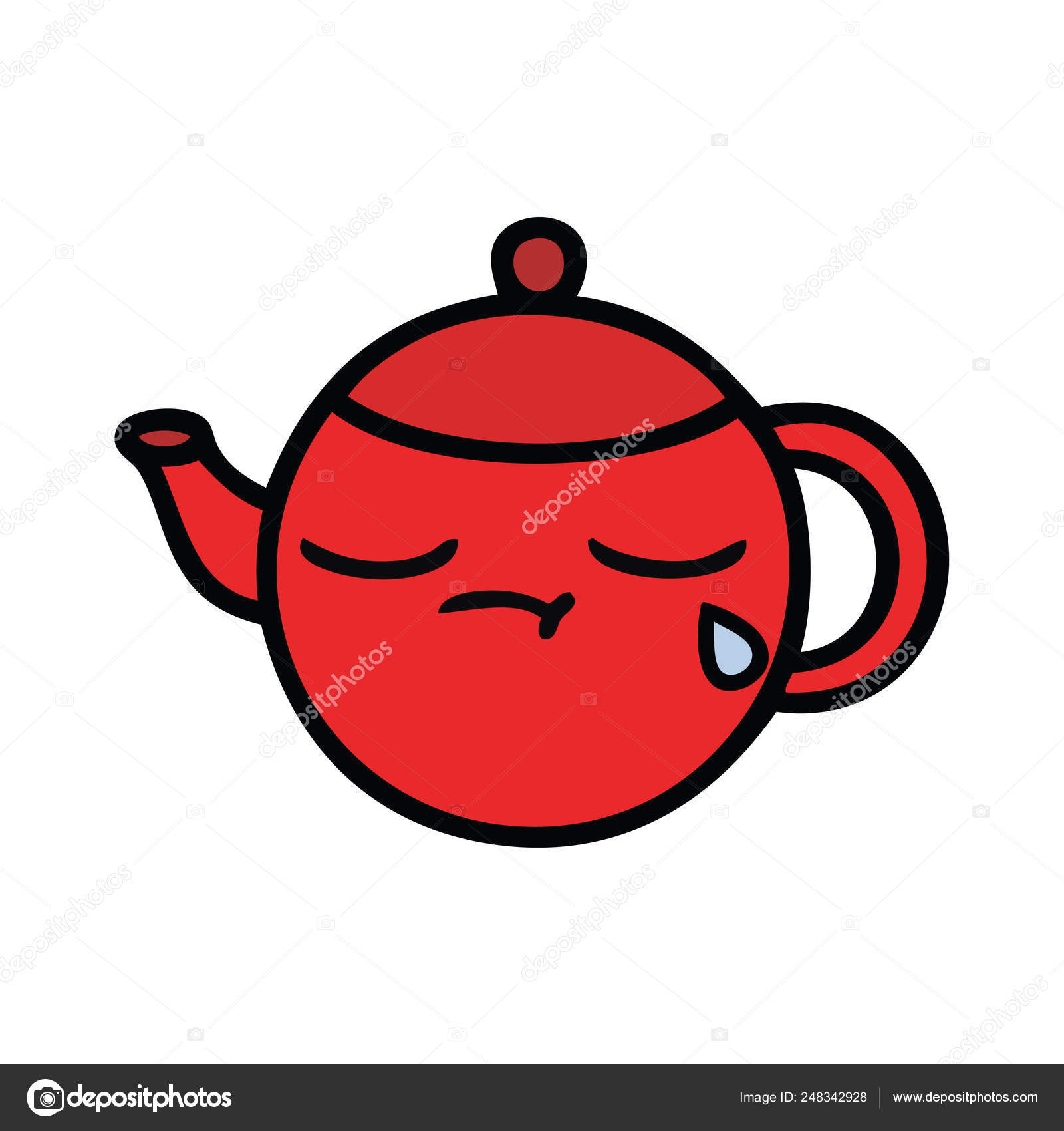 Linda tetera de dibujos animados Vector de stock #248342928 de ...